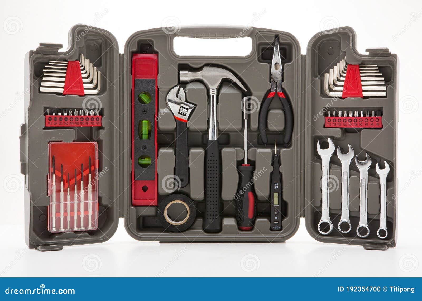 Black Toolbox with Different Instruments Isolated on White Background ...