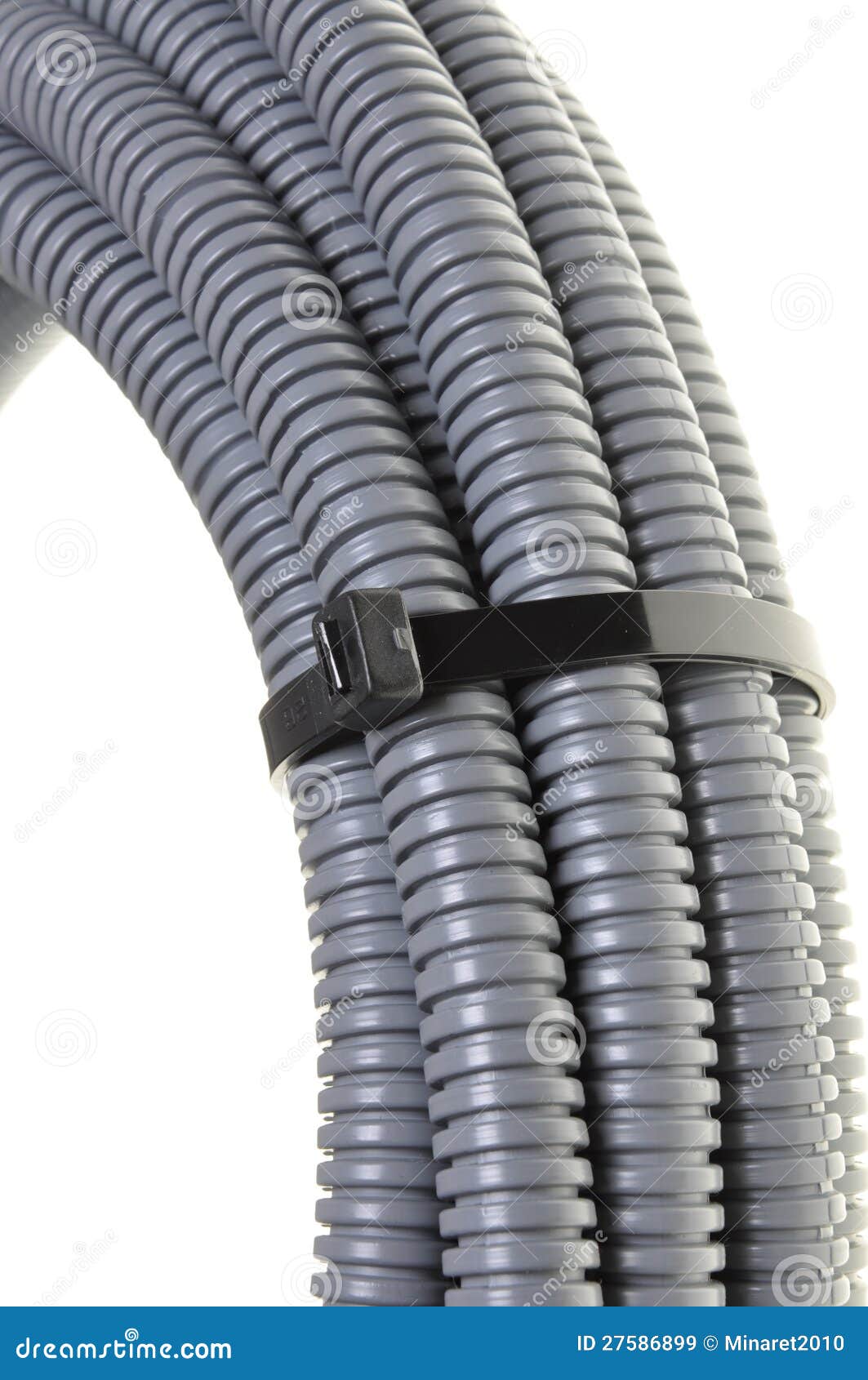 Plastic Corrugated Pipe Tube For Electrical Installation Close-up ...