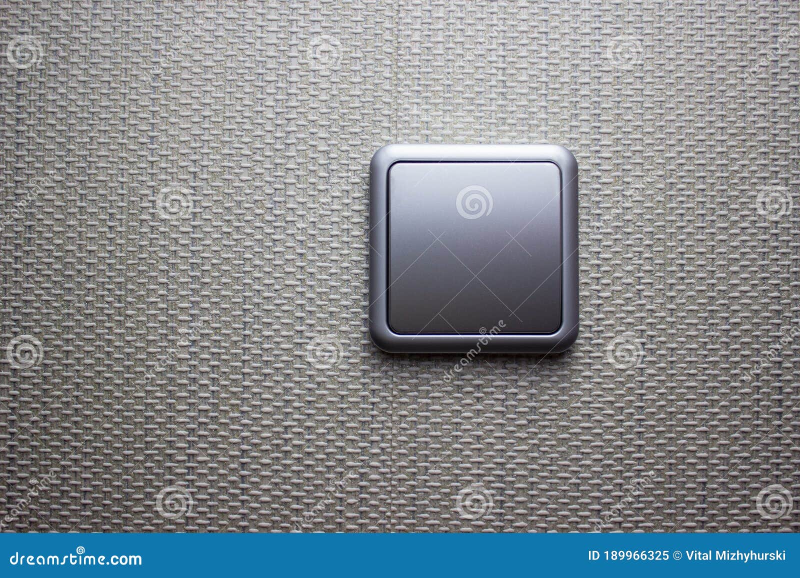 A Gray Plastic Light Switch is Mounted on Gray Stock Image - Image of ...