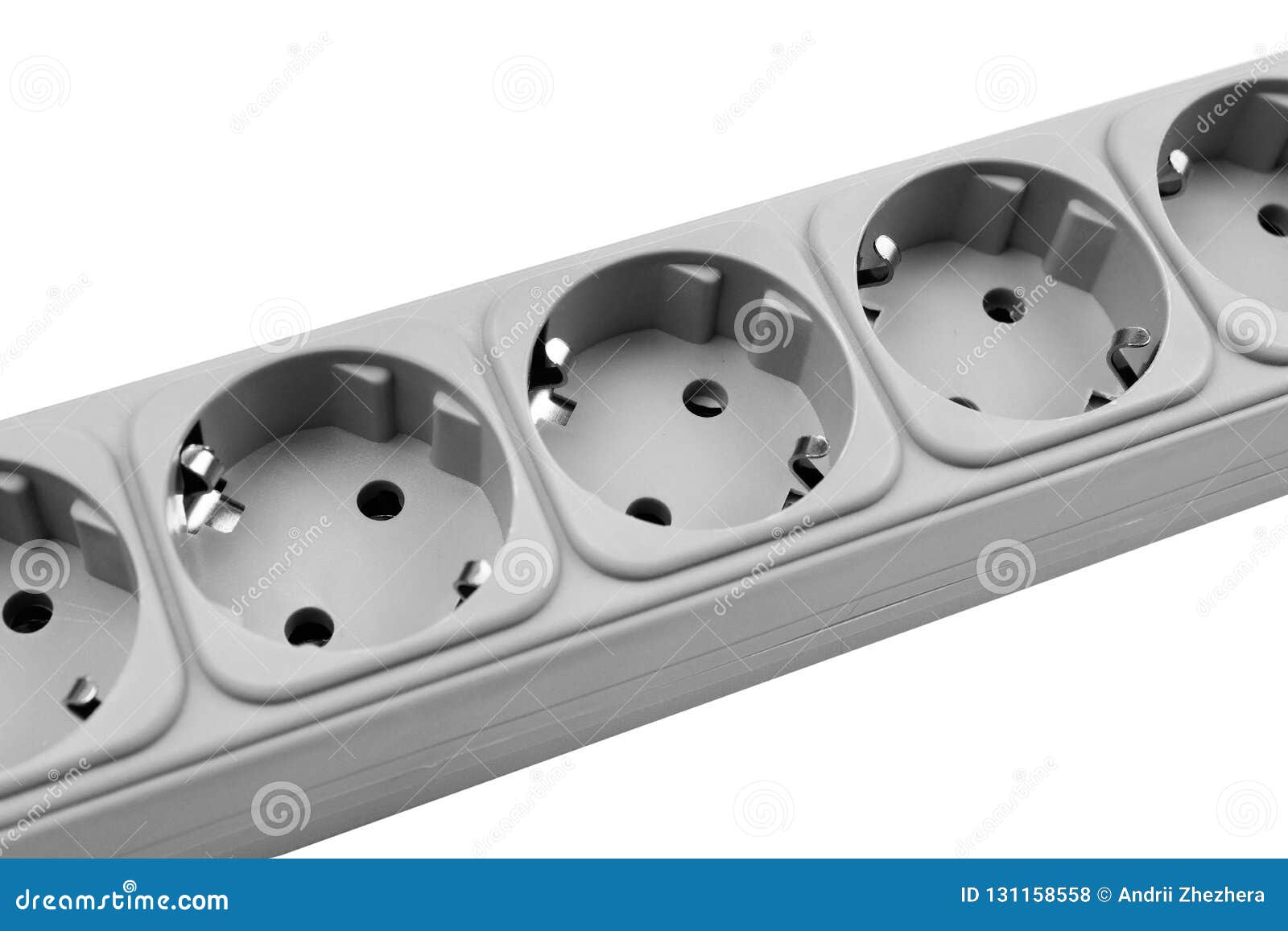 Gray Plastic Power Strip on White Background Stock Photo - Image of ...
