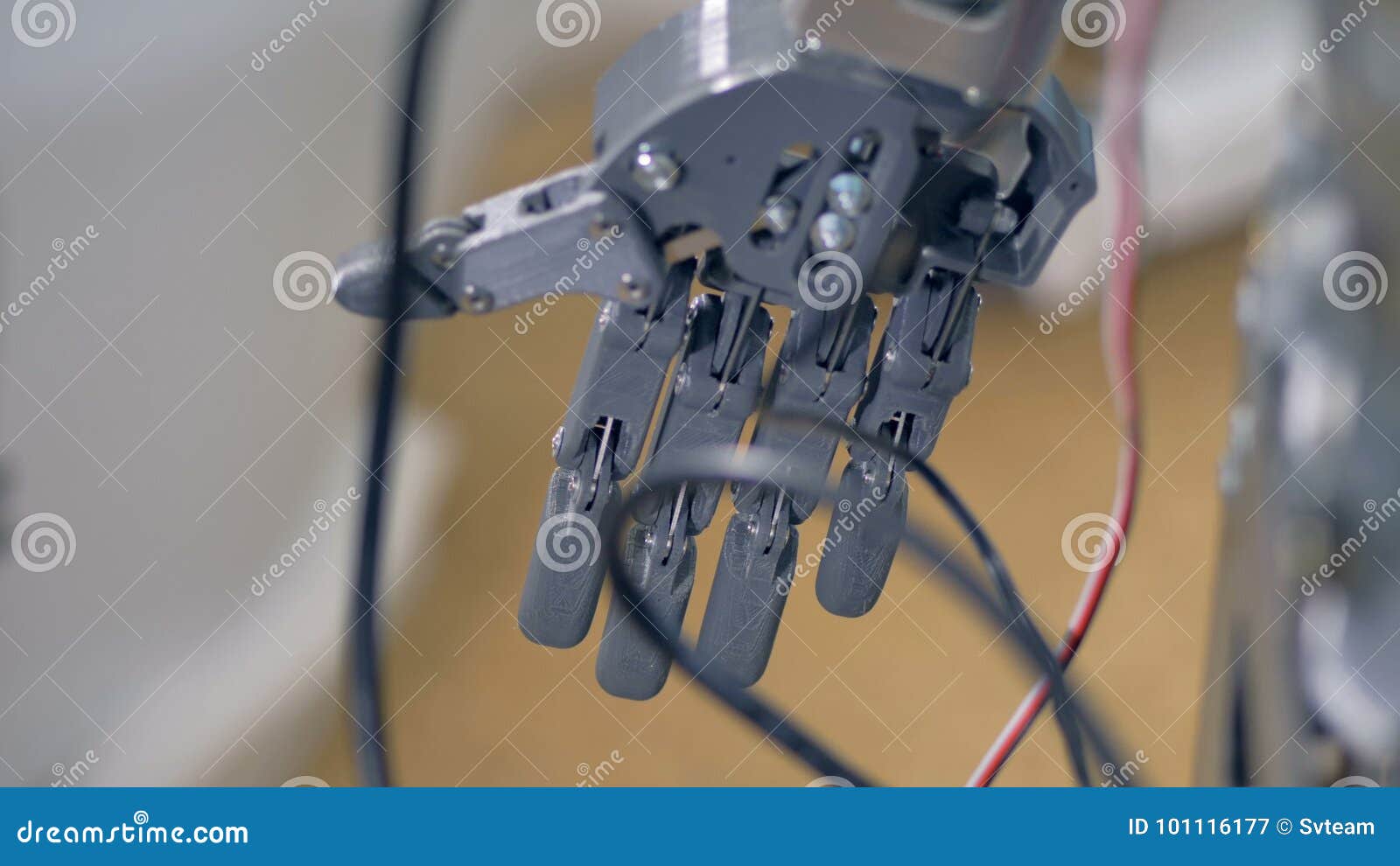 Detailed View on a Gray Unmoving Robots Hand. Stock Video - Video of ...