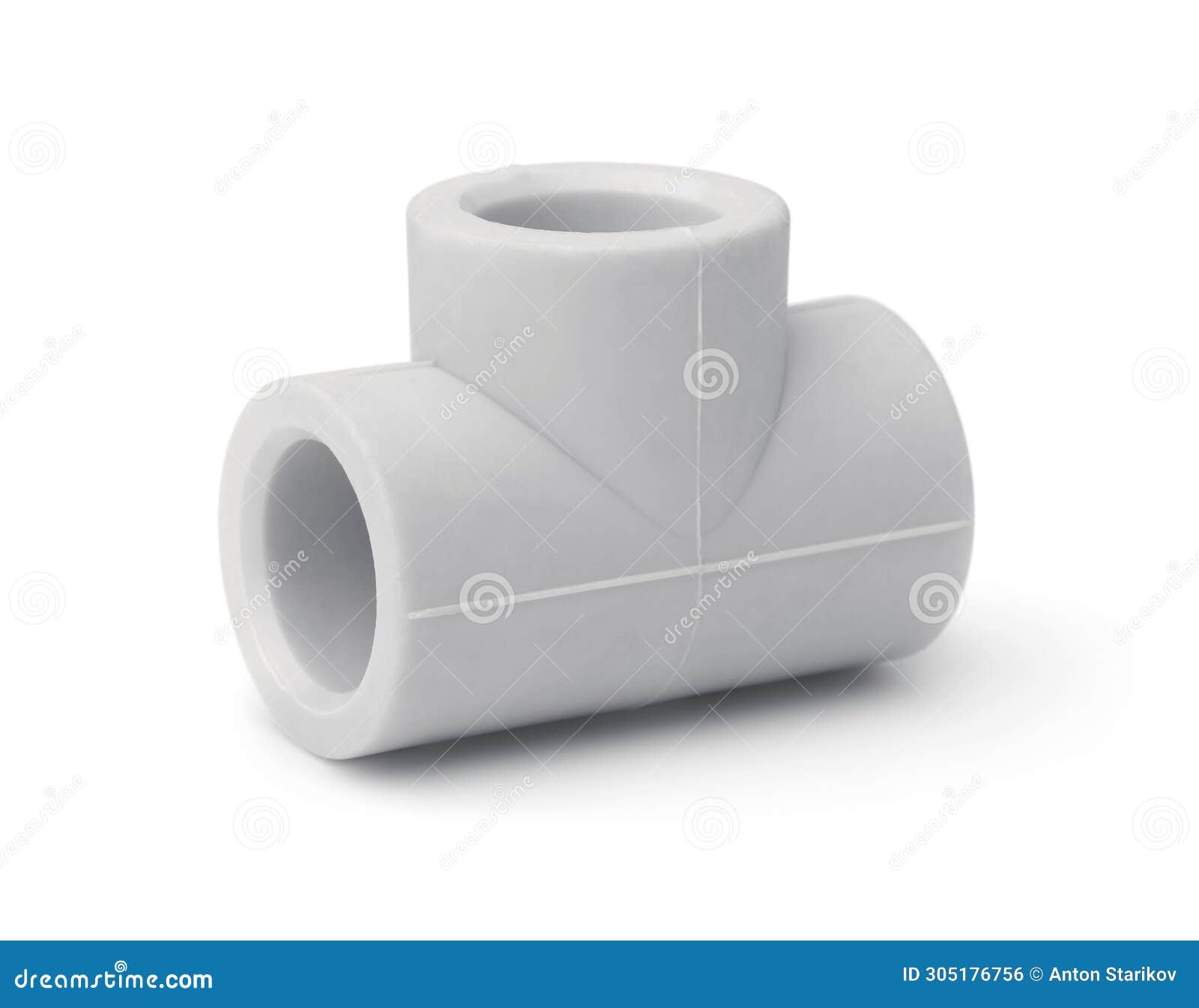 Gray plastic tee fitting stock photo. Image of pipes - 305176756