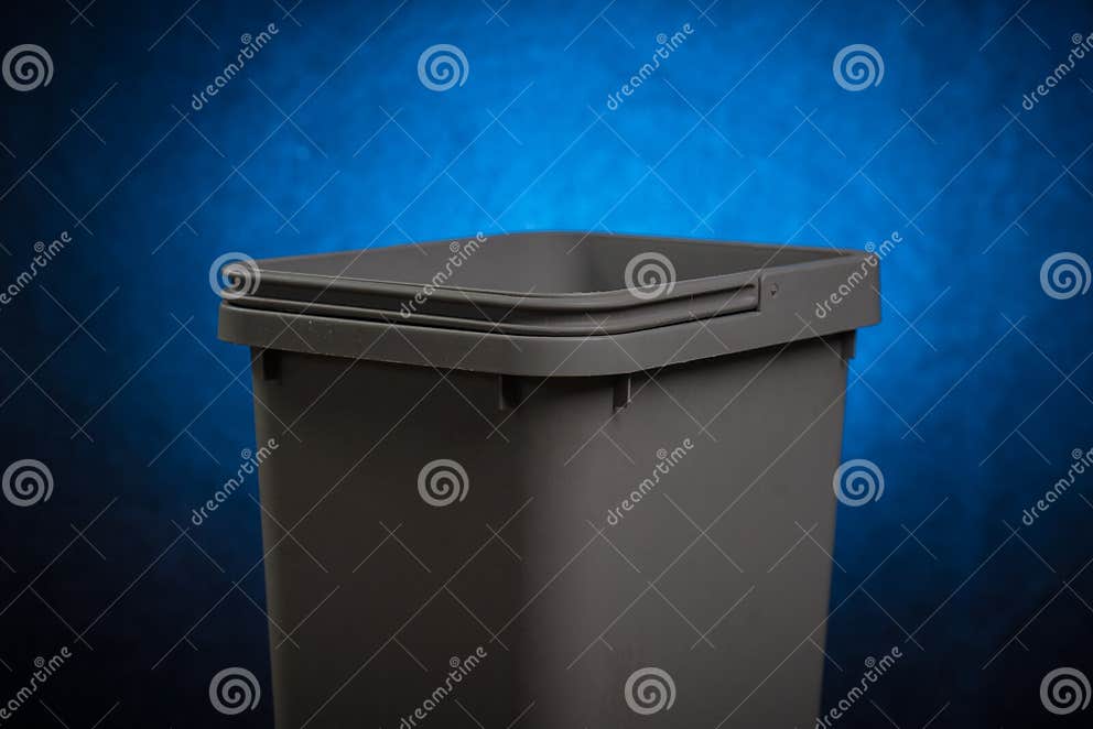 Gray plastic trash can stock photo. Image of rubbish - 184910212