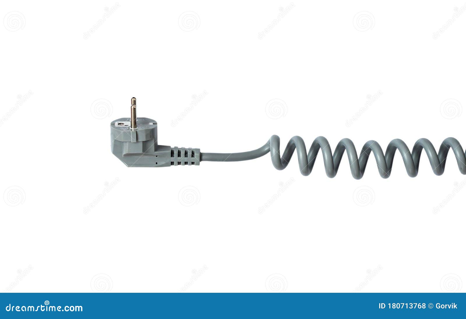 Gray Plug for Socket with Wire on a White Background Stock Photo ...