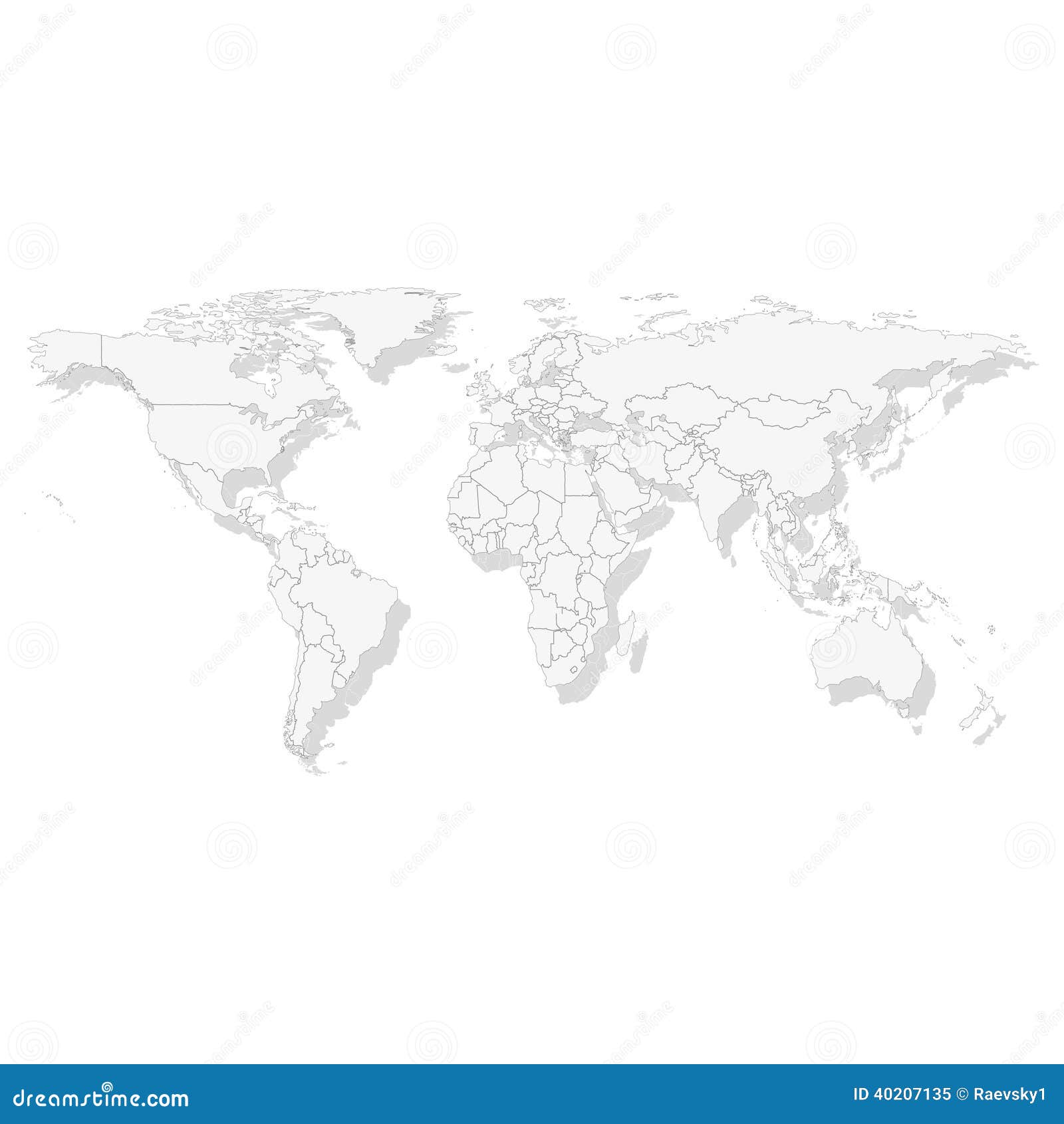 Gray Political World Map Vector Ilustración del Vector - Ilustración de ...