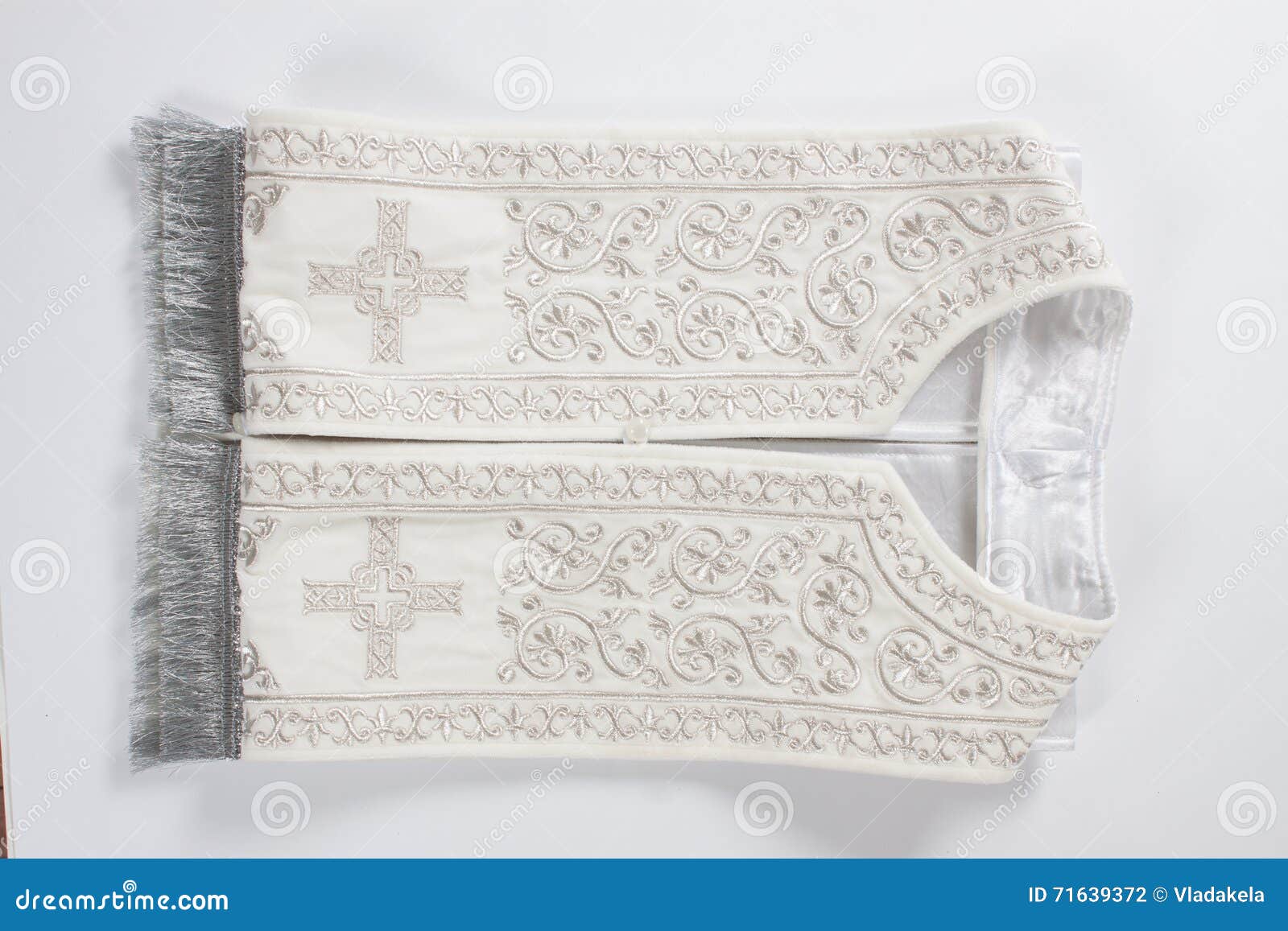 Gray Priest Stole Used for Confessions on White Stock Photo - Image of ...