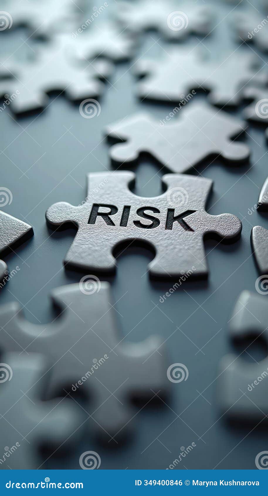 Gray Puzzle Pieces with Risk, Management Concept. Business Risk ...