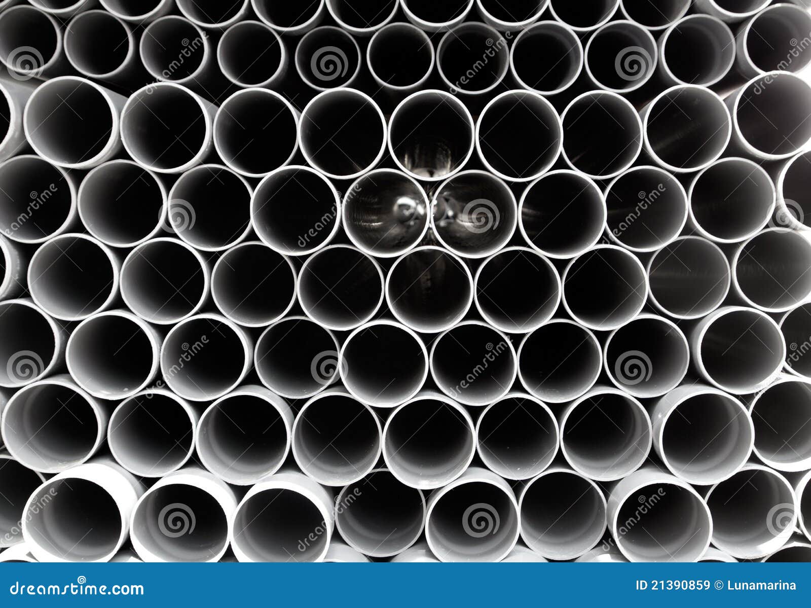 Gray PVC Tubes Plastic Pipes Stacked in Rows Stock Image - Image of ...