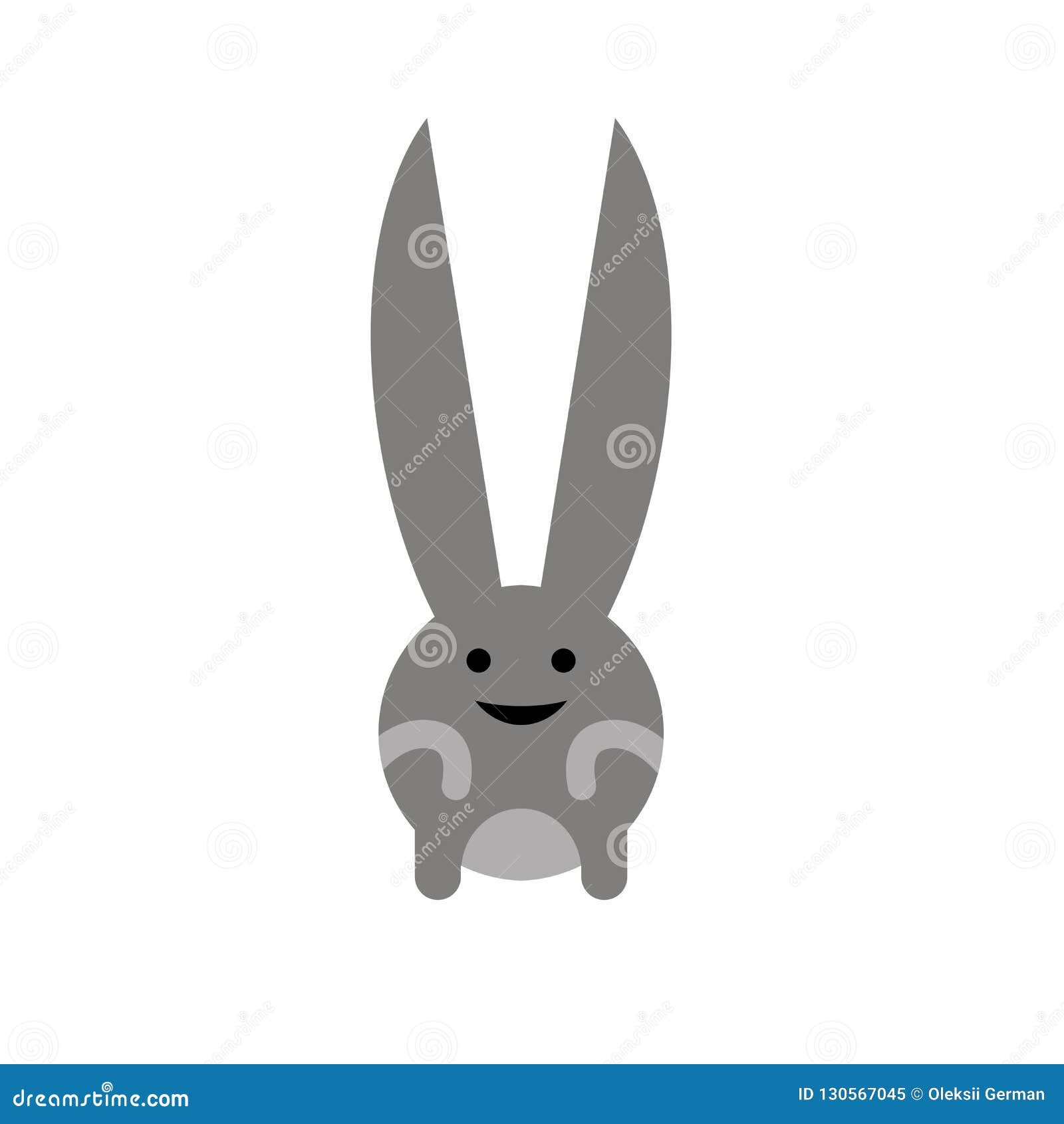 Gray rabbit stock illustration. Illustration of greeting - 130567045
