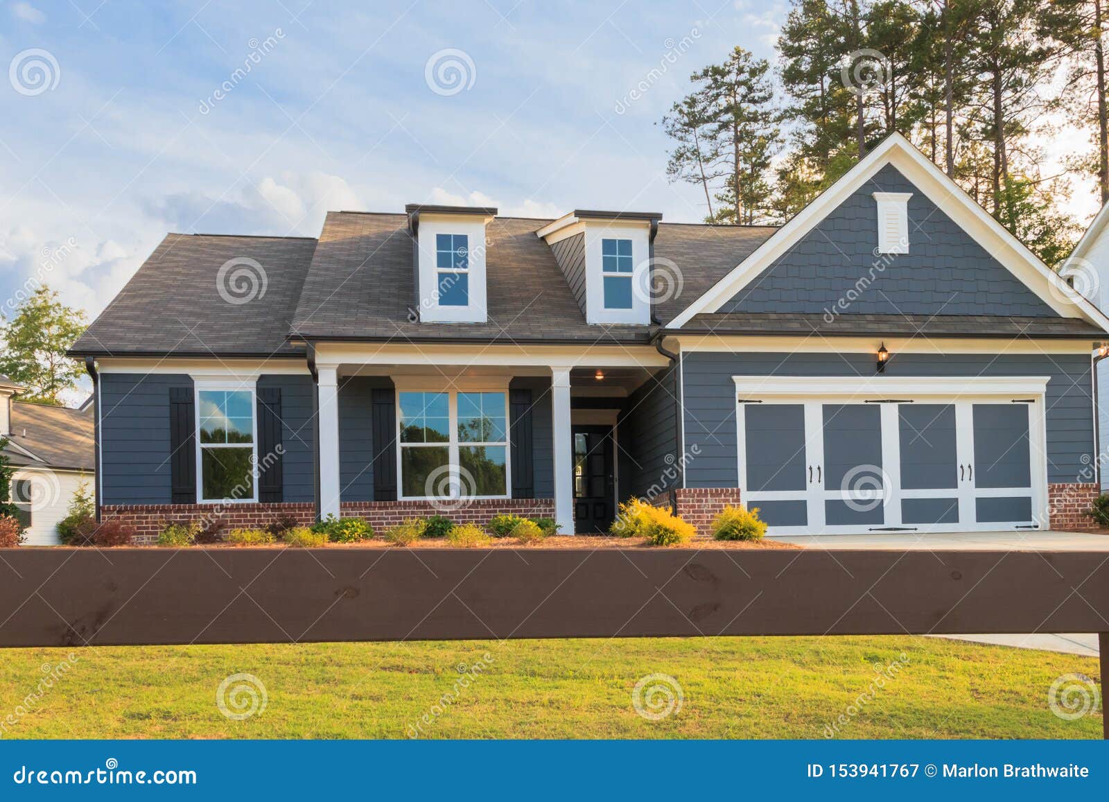 A Gray Ranch Style Model House Stock Image - Image of architecture ...