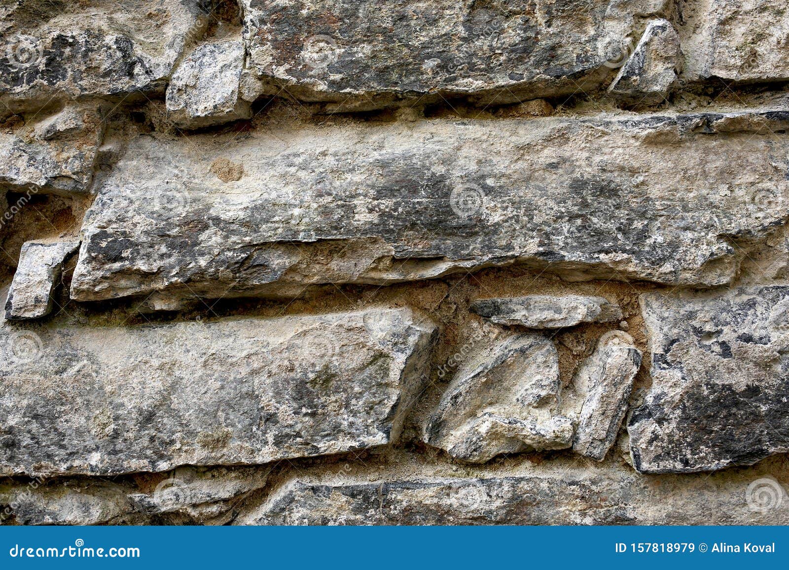 Real Stone Wall of Ancient Stones of Gray-beige Color Stock Image ...
