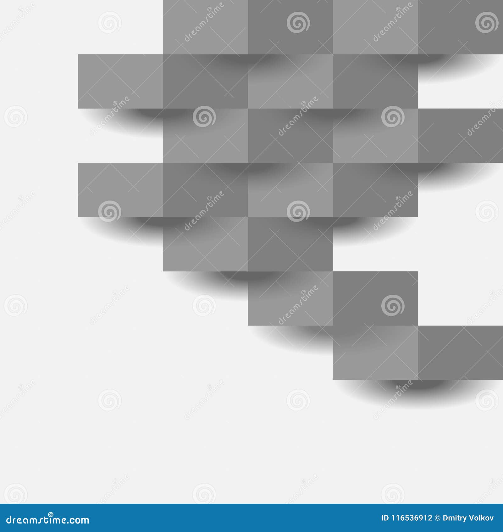 Gray Rectangles with Shadow on White. Abstract Black Rectangles with ...