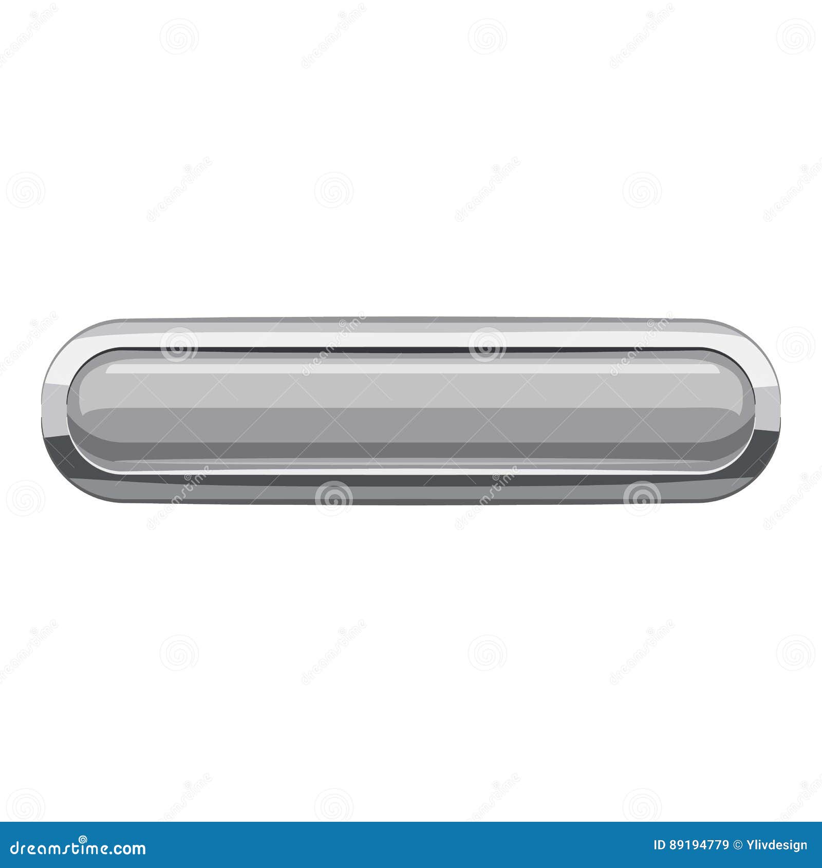 Gray Rectangular Button Icon, Cartoon Style Stock Vector - Illustration ...