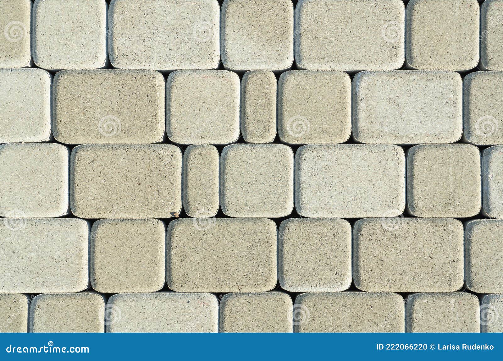 Gray Rectangular Paving Slabs with Rounded Edges. Top View Stock Photo ...