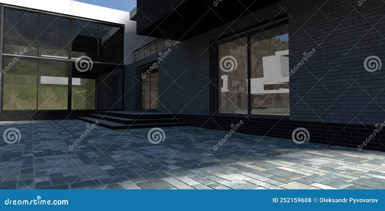 Rectangular Paving Slab Isolated On White Background. 3d Illustration ...