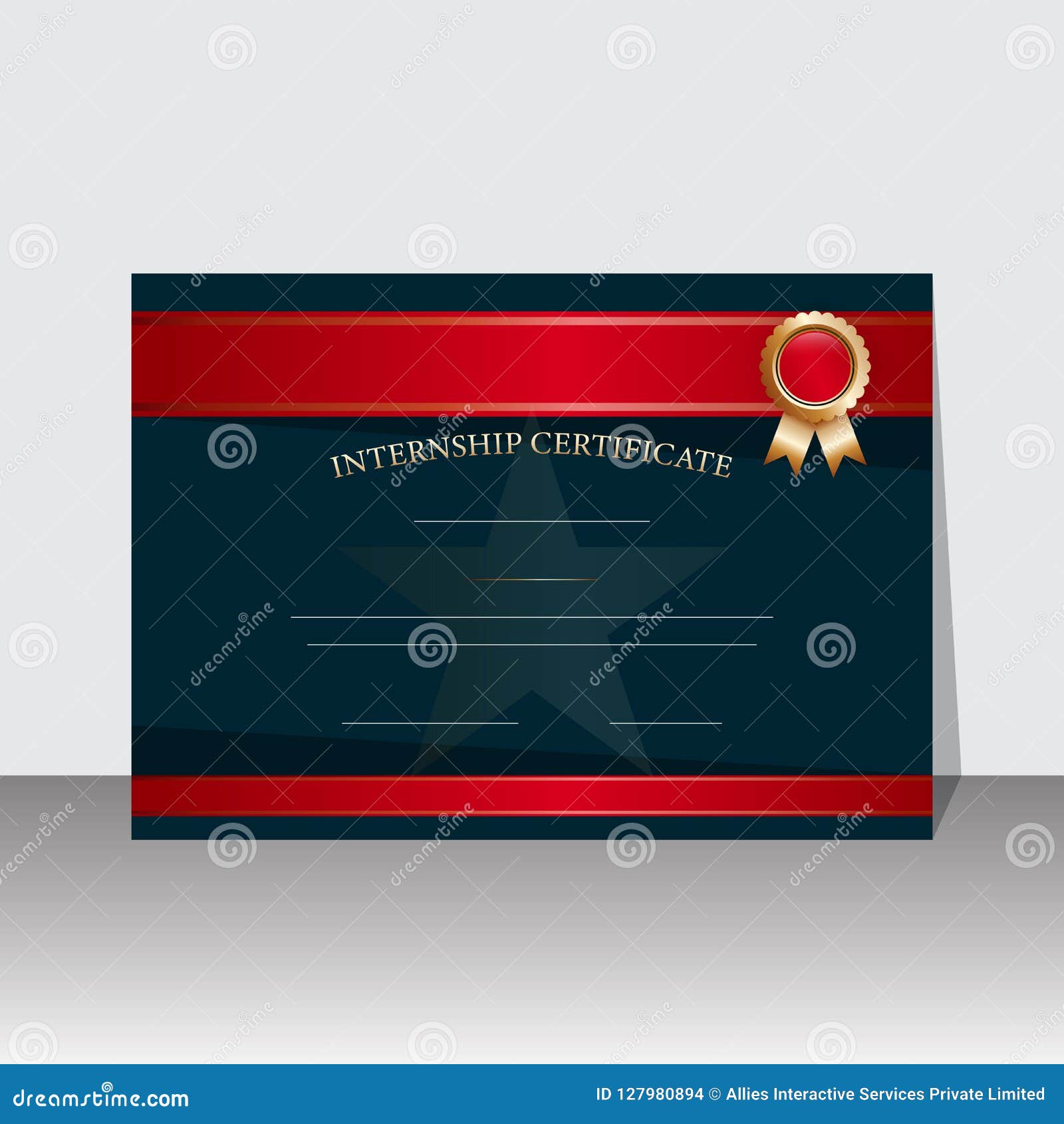Internship Certificate Design Template Vector Illustration | CartoonDealer.com #246357558
