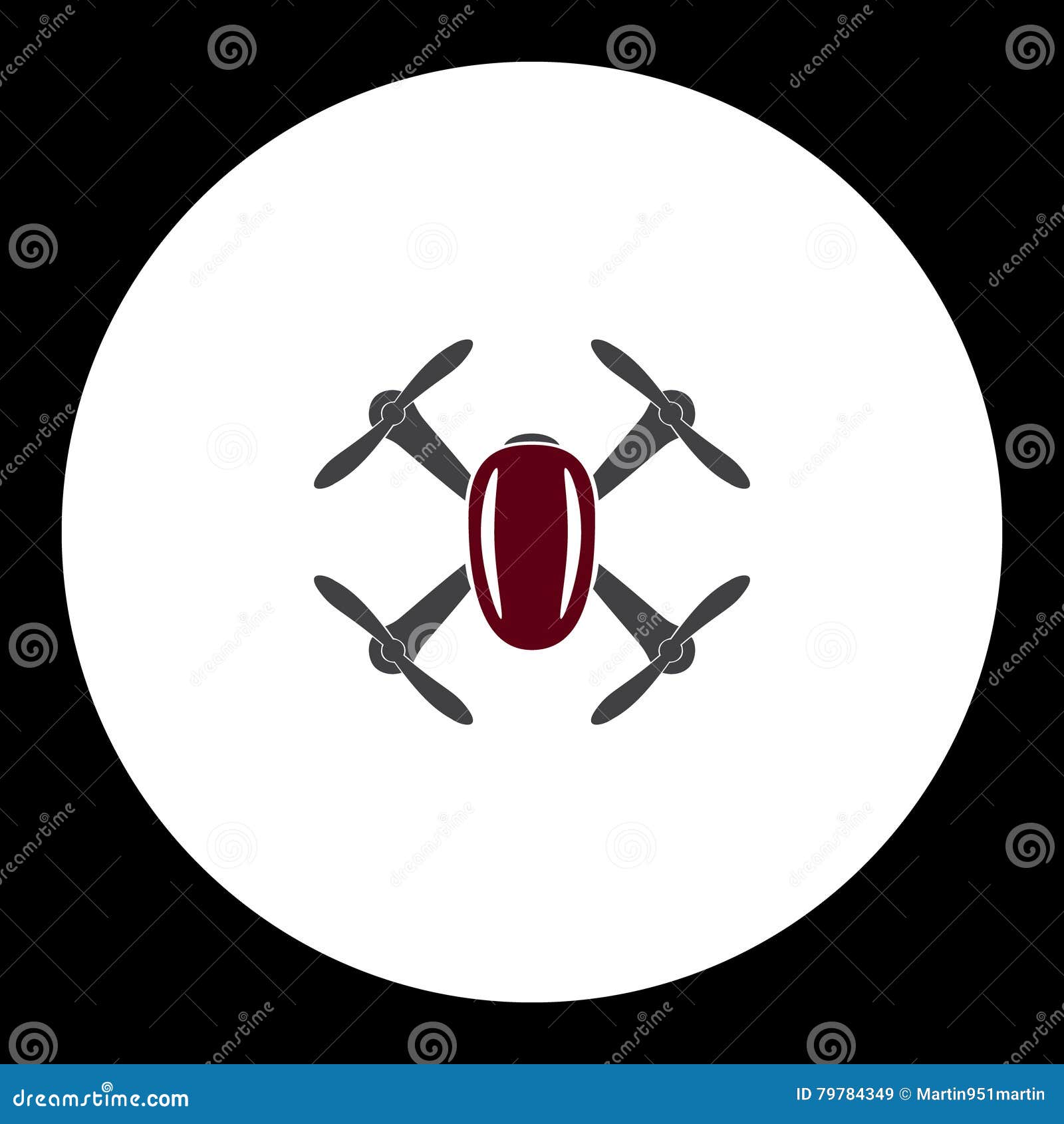 Gray and Red Quadcopter Drone Isolated Symbol Simple Icon Eps10 Stock ...