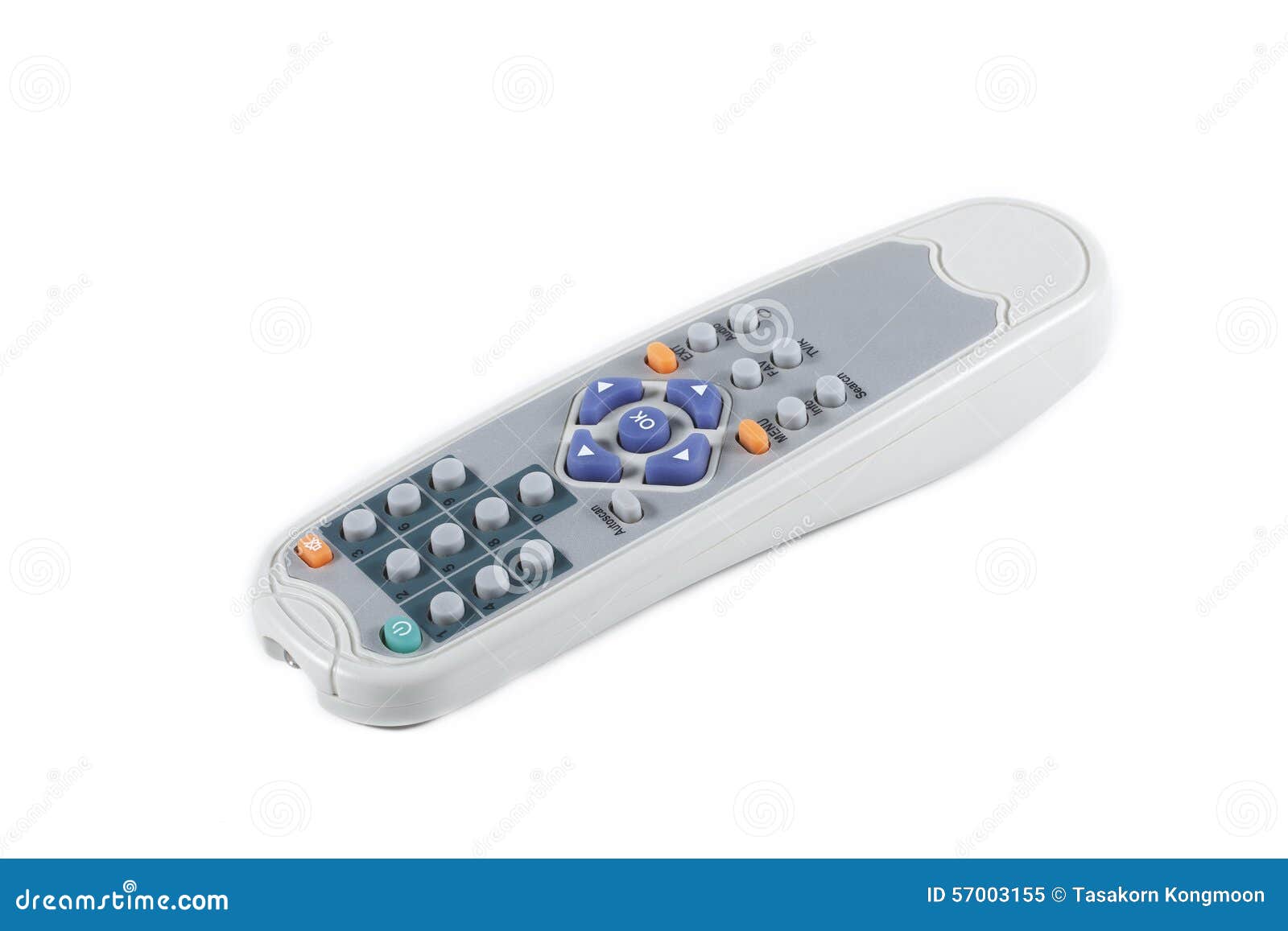 Gray Remote Control Isolated on White Stock Illustration - Illustration ...