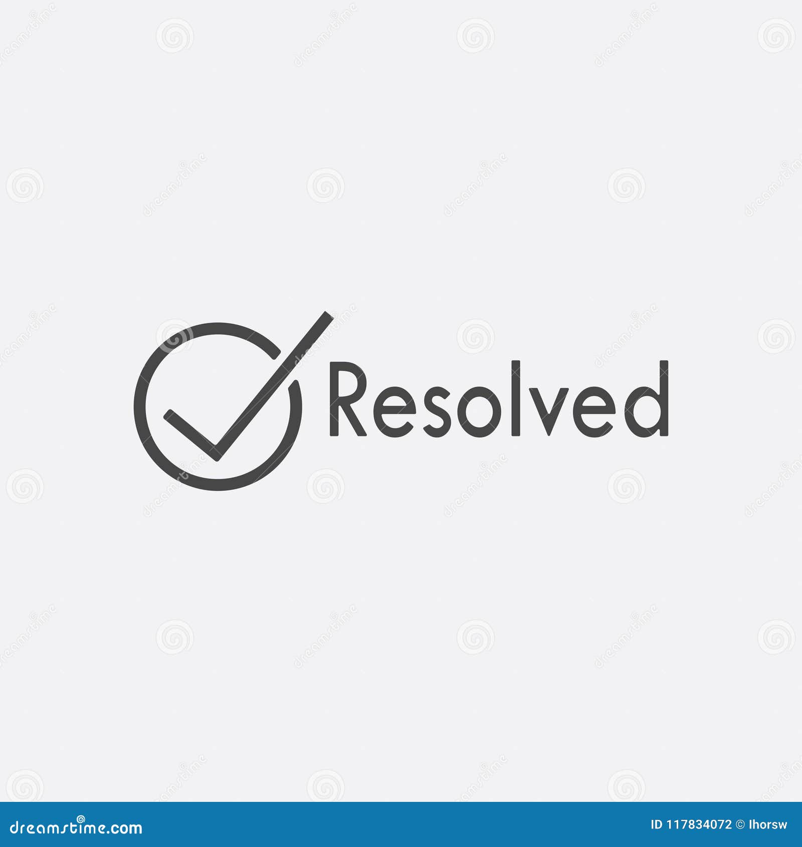 Gray Resolved Icon Isolated on White Background. Trandy Flat Solution ...