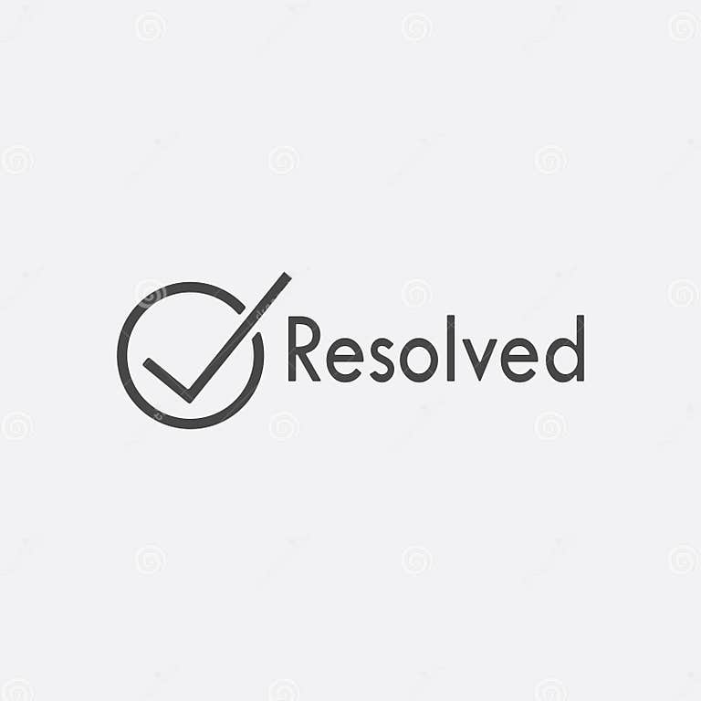 Gray Resolved Icon Isolated on White Background. Trandy Flat Solution ...