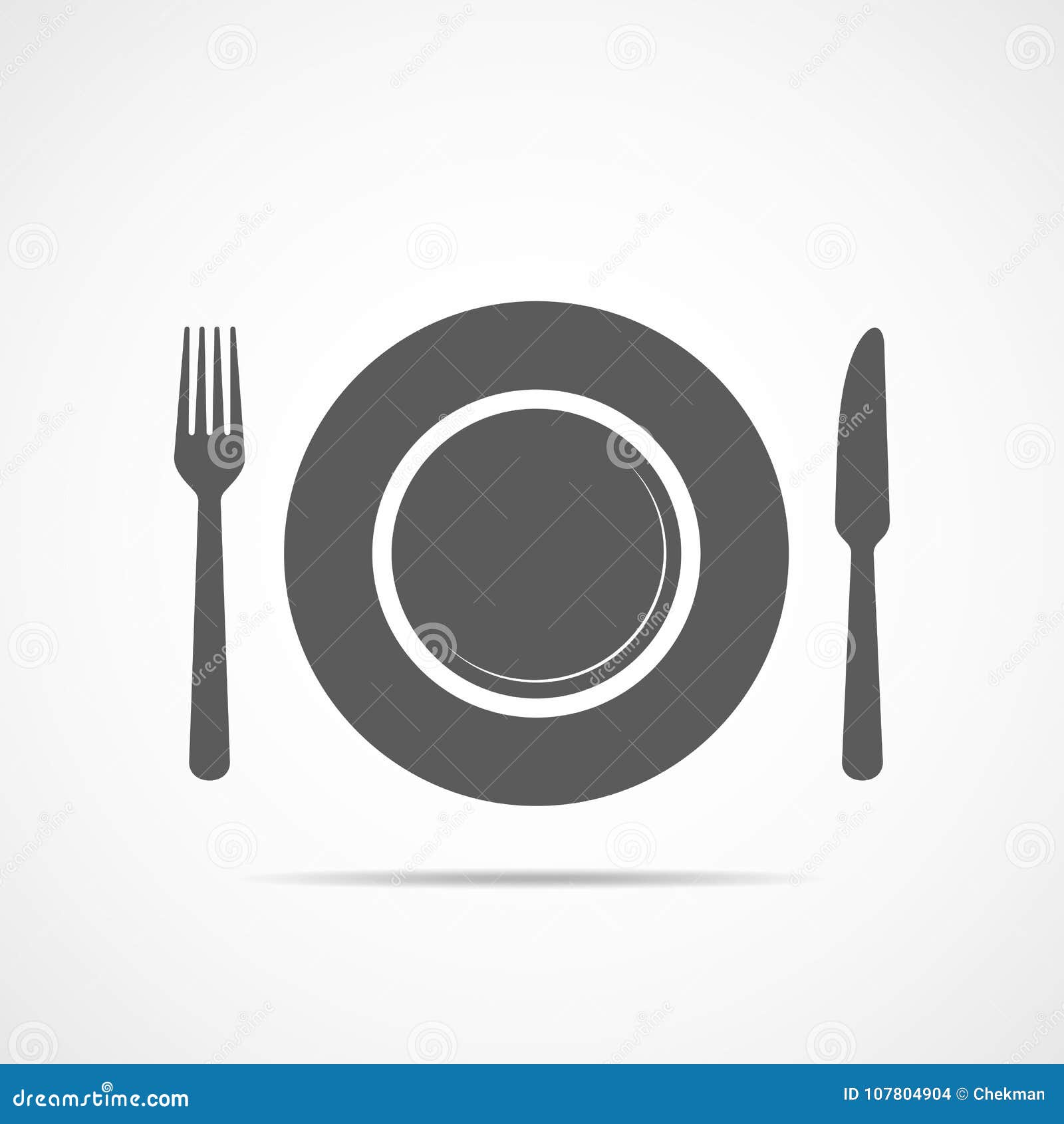 Gray Restaurant Symbol. Vector Illustration Stock Illustration ...