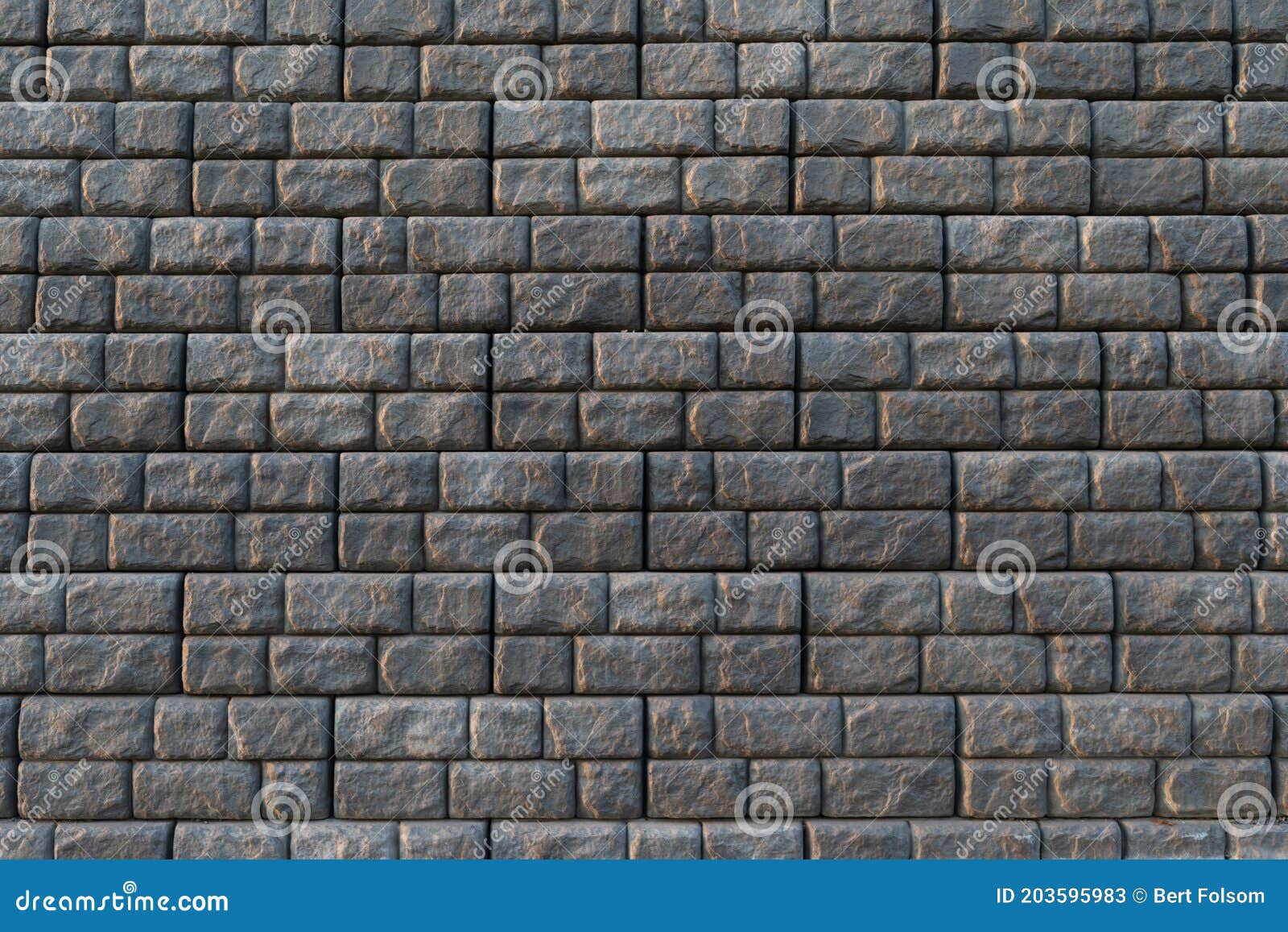 Gray Retaining Blocks Forming a Large Wall Wide View Stock Image ...
