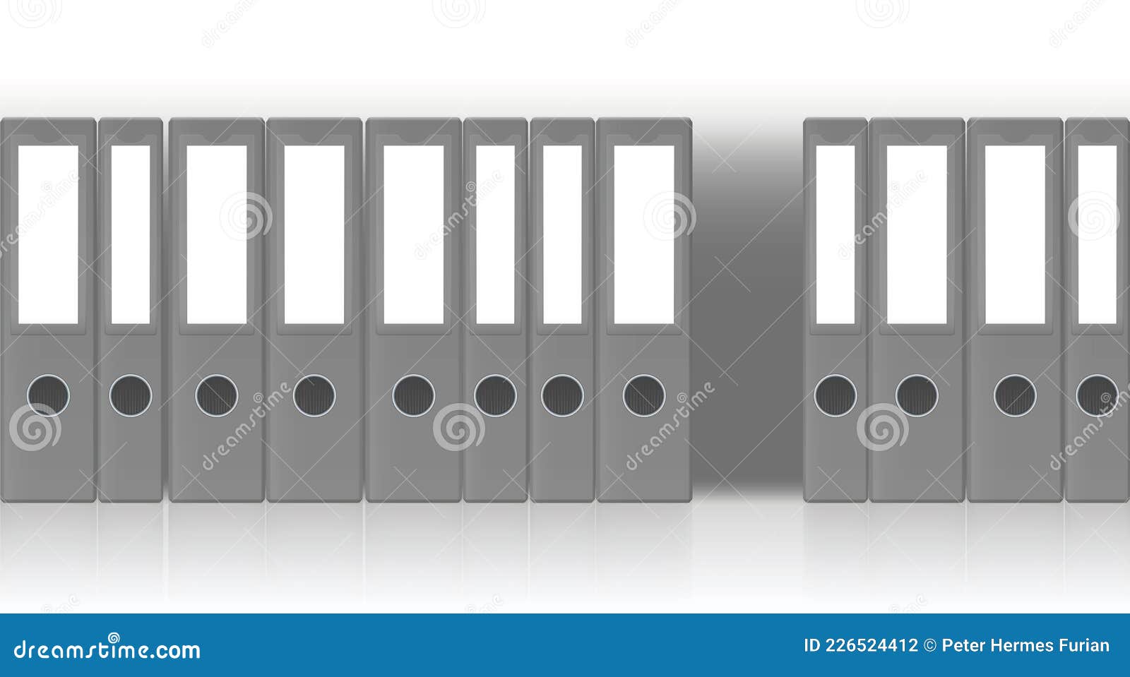 Gray Ring Binders File Folder Set Blank Collection Stock Vector ...