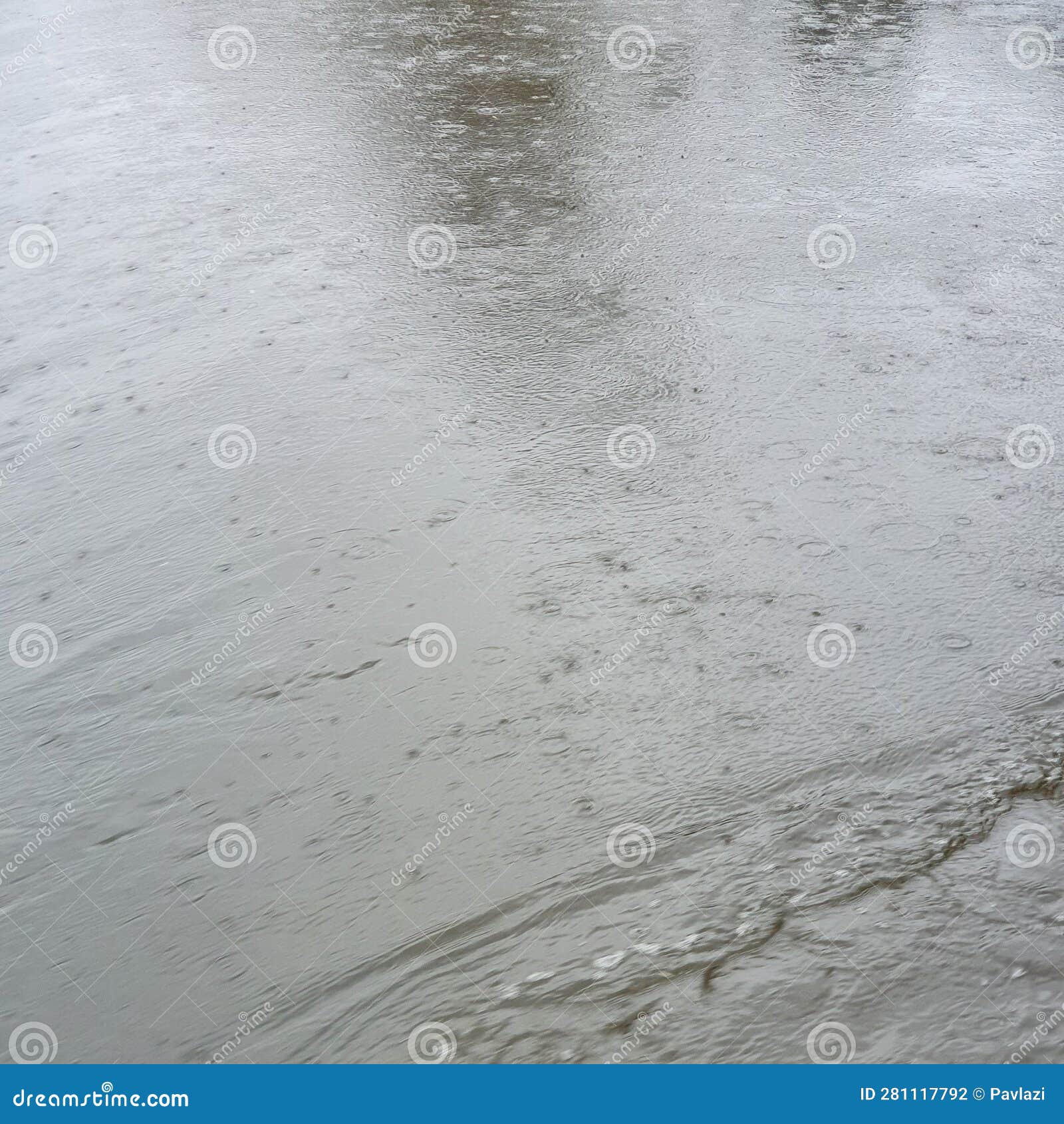 Gray River Surface with Ripple Rings Created by Falling Raindrops Stock ...