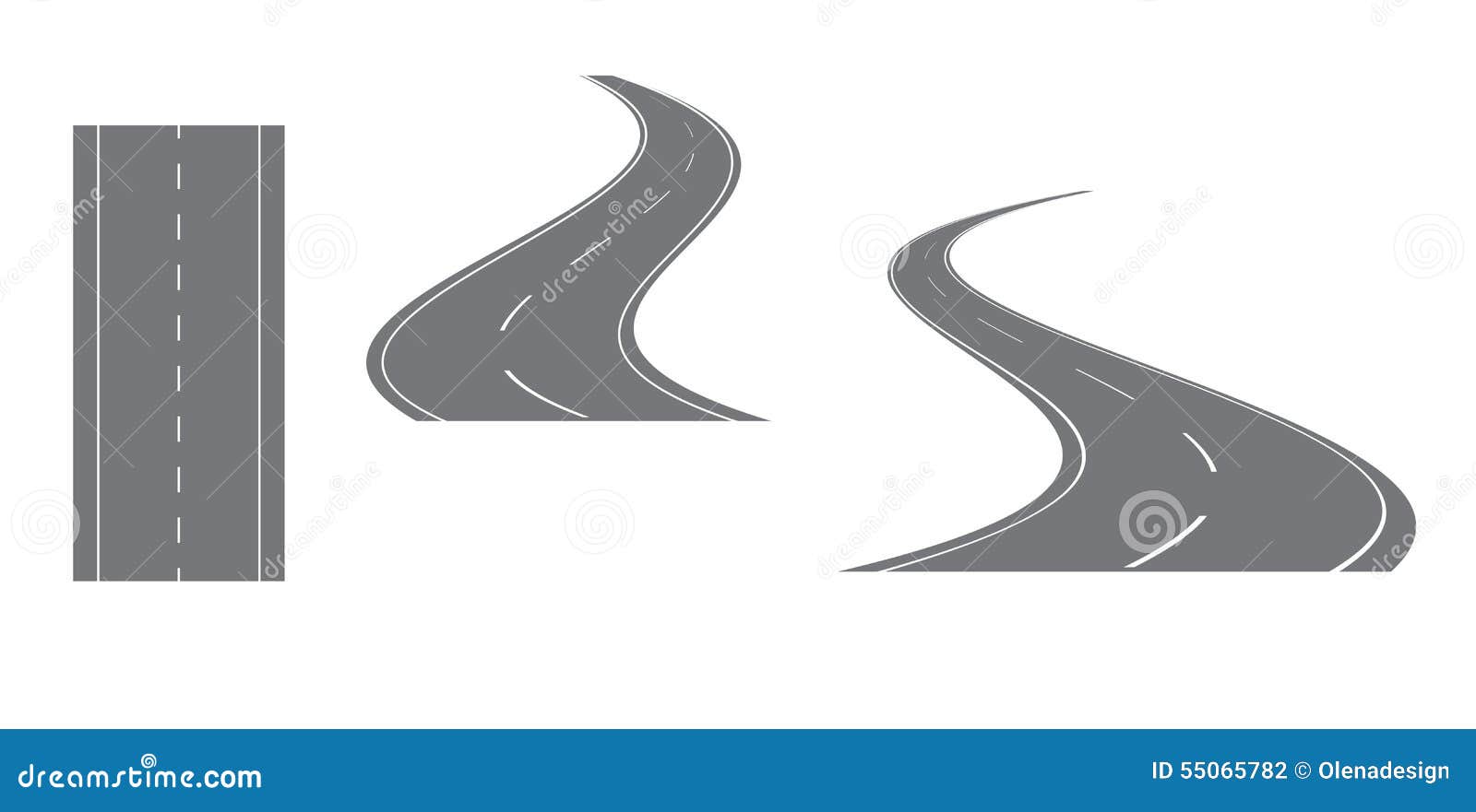 Gray Road with White Markings - Set - Vector Stock Vector ...