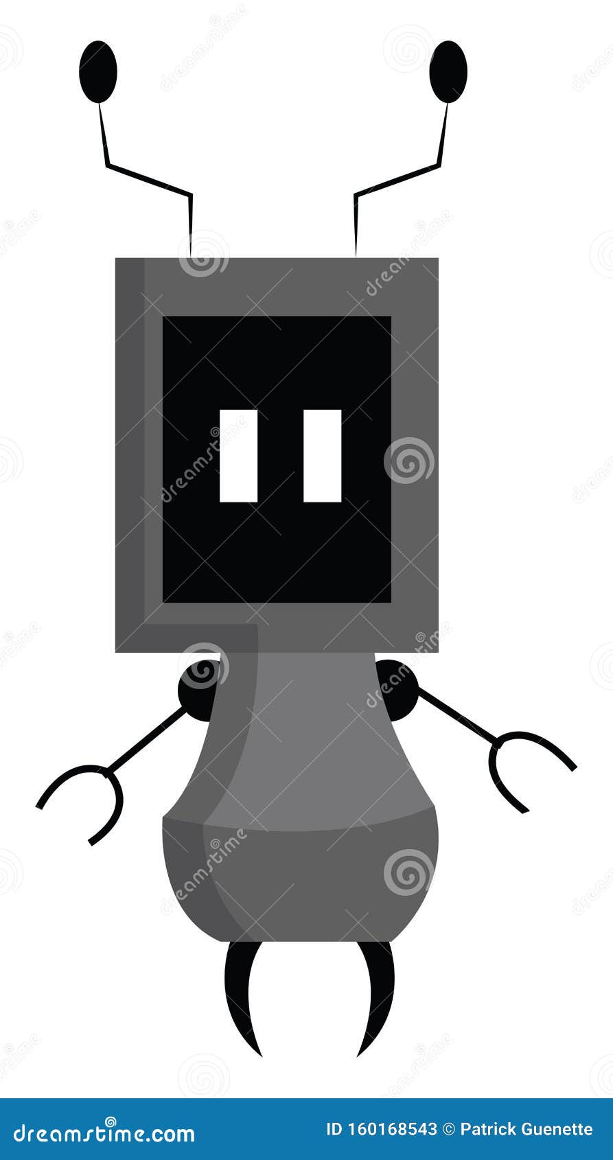 A Gray Robot, Vector or Color Illustration Stock Illustration ...