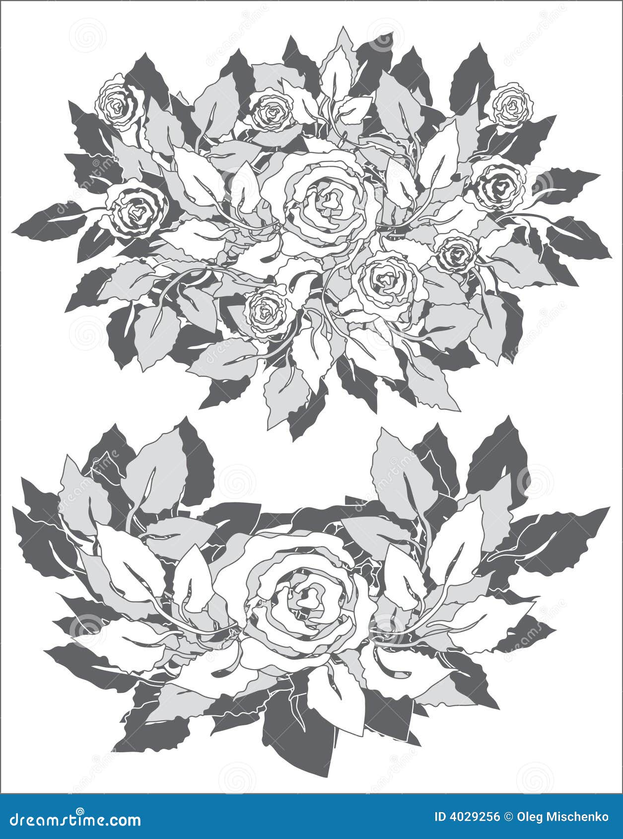 Gray Roses stock vector. Illustration of natural, maple - 4029256