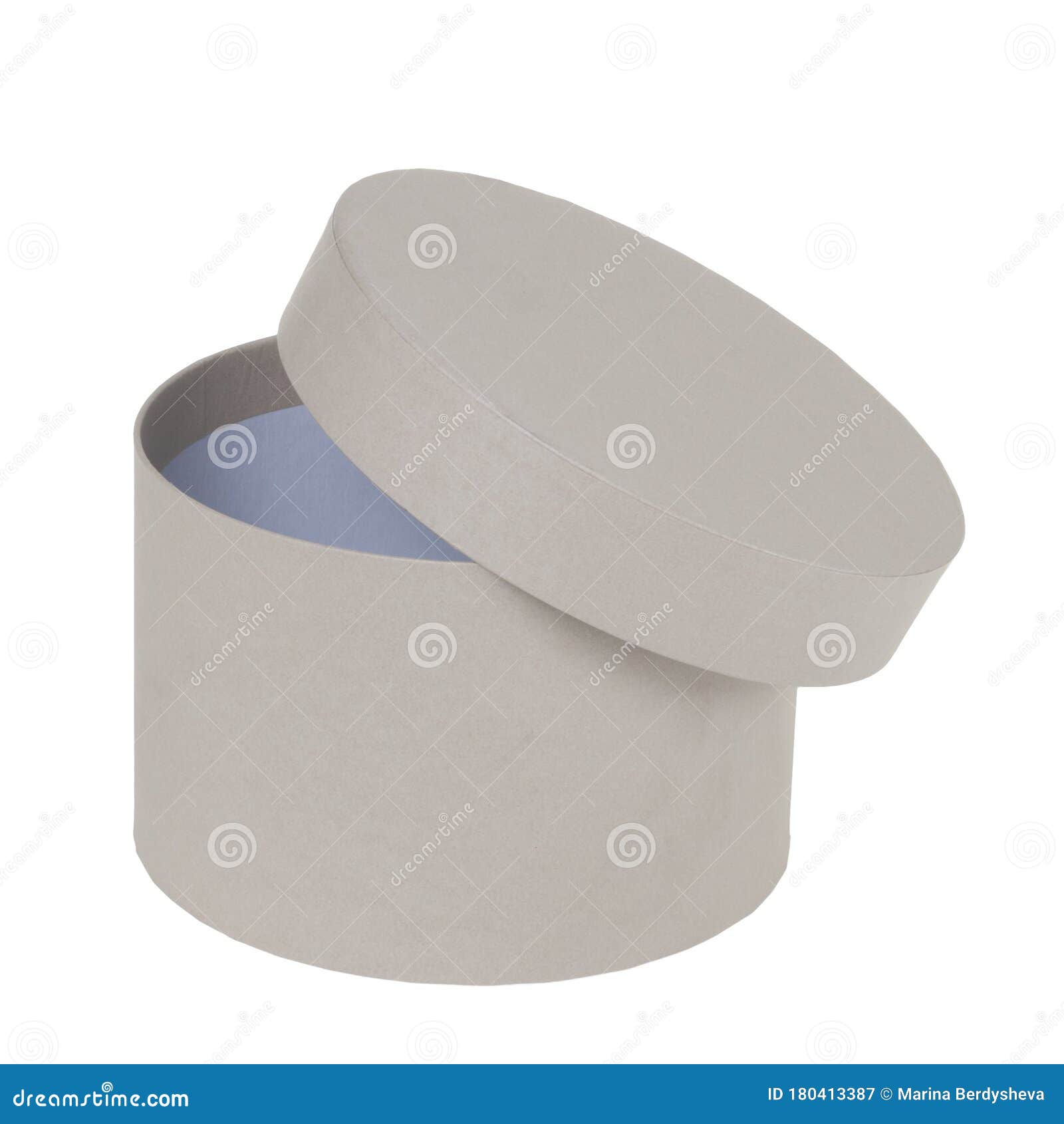 Gray Round Cardboard Box with Lid for Gift Stock Image - Image of paper ...