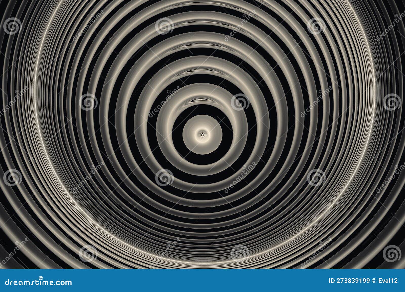 Gray Round Pattern of Crooked Waves on a Black Background. Stock Image ...