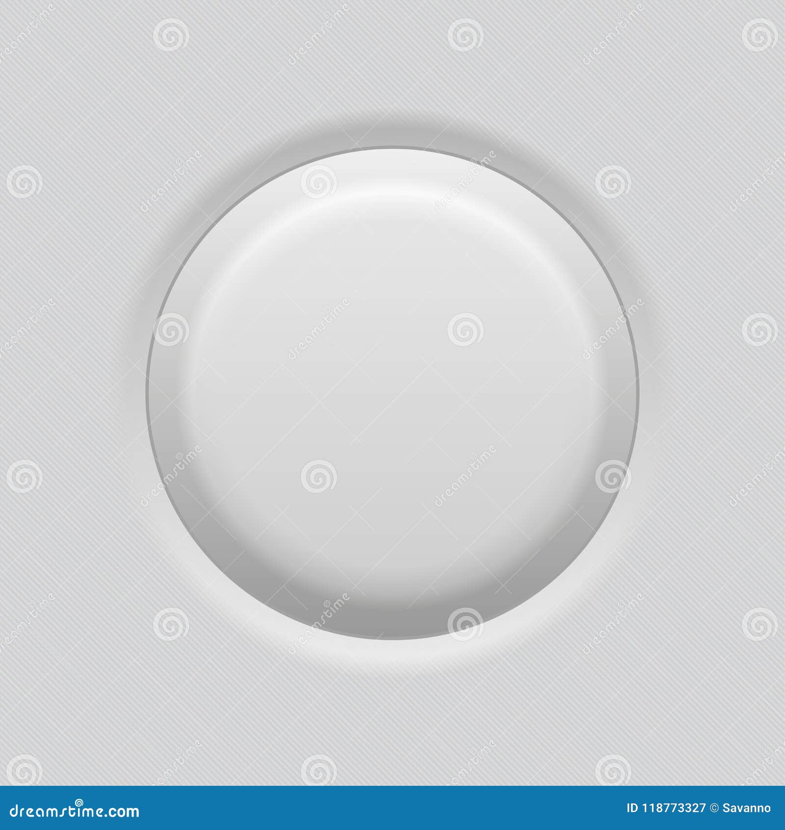Gray Round Push Button. Plastic 3d Interface Element Stock Vector ...