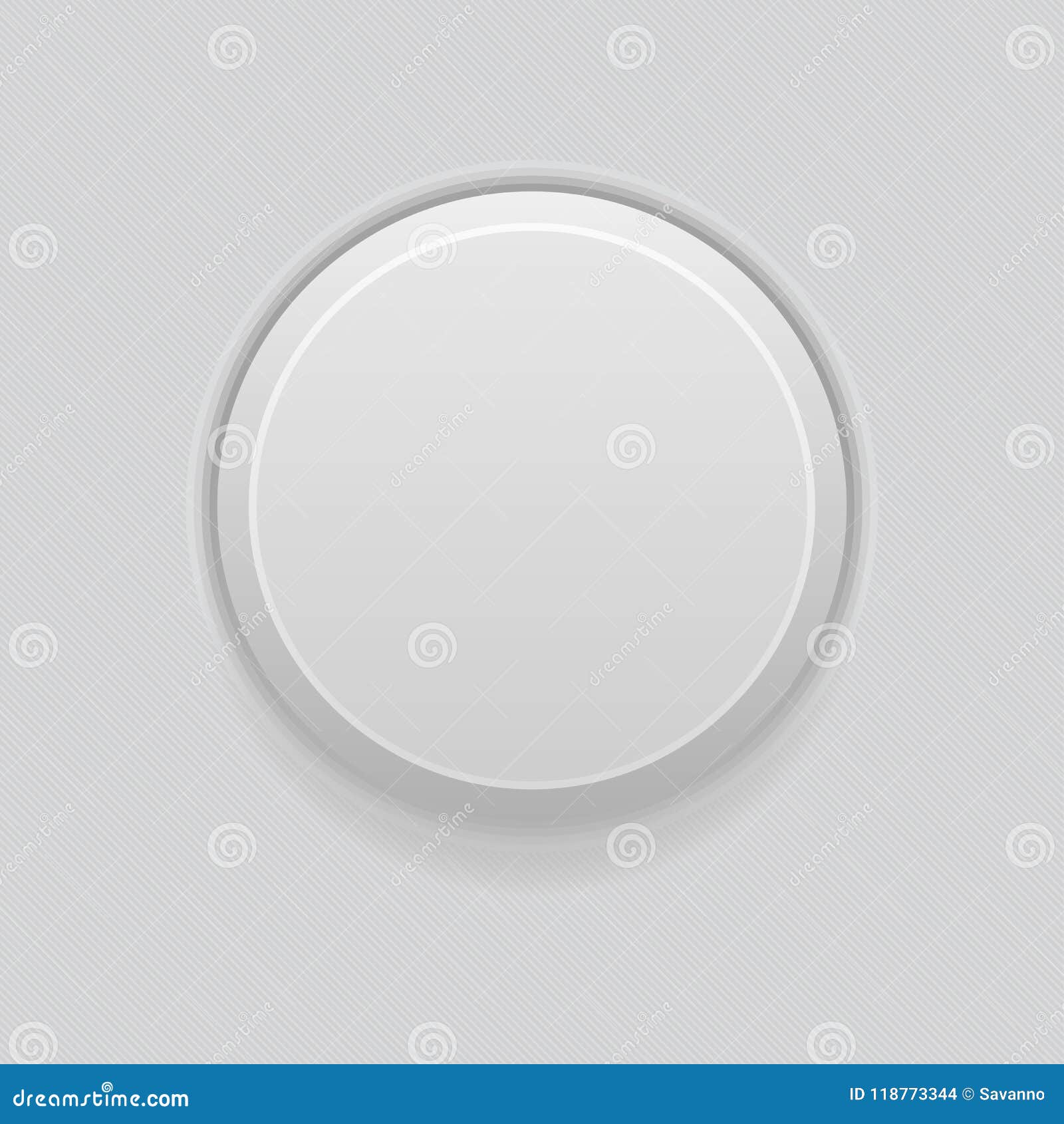 Gray Round Push Button. Plastic 3d Interface Element Stock Vector ...