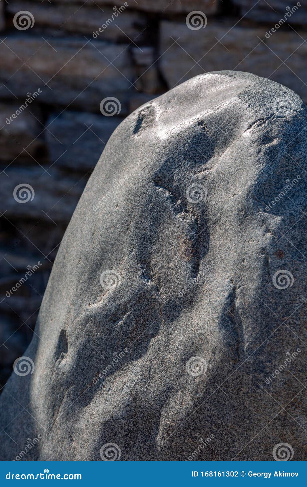 Gray rounded stone stock photo. Image of temple, lighted - 168161302
