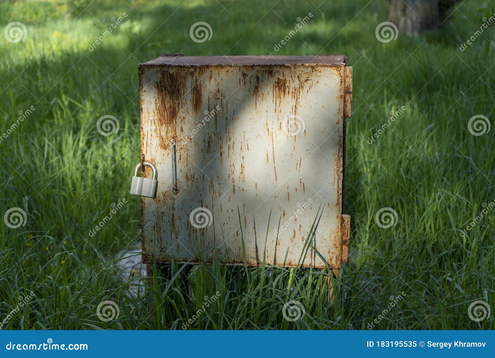 A Gray Rusty Electric Box in the Park Stock Image - Image of industry ...