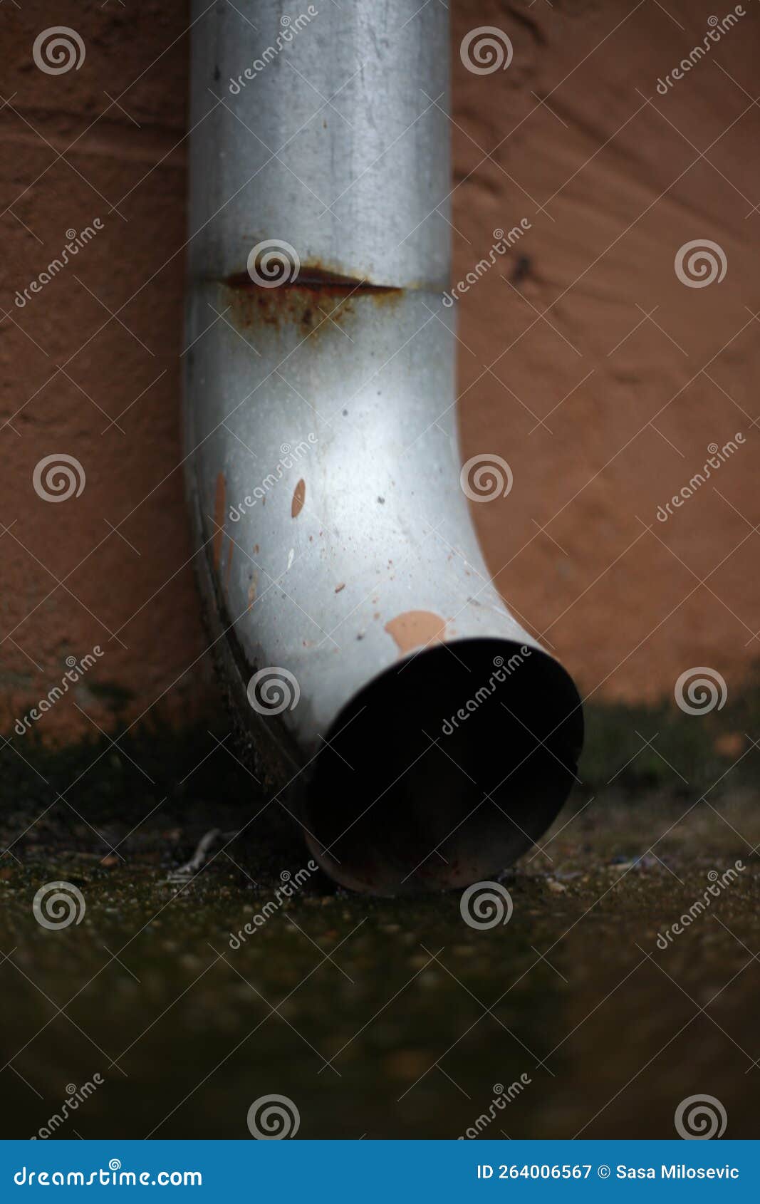 Metal Gutter for Draining Water on the House Stock Image - Image of ...