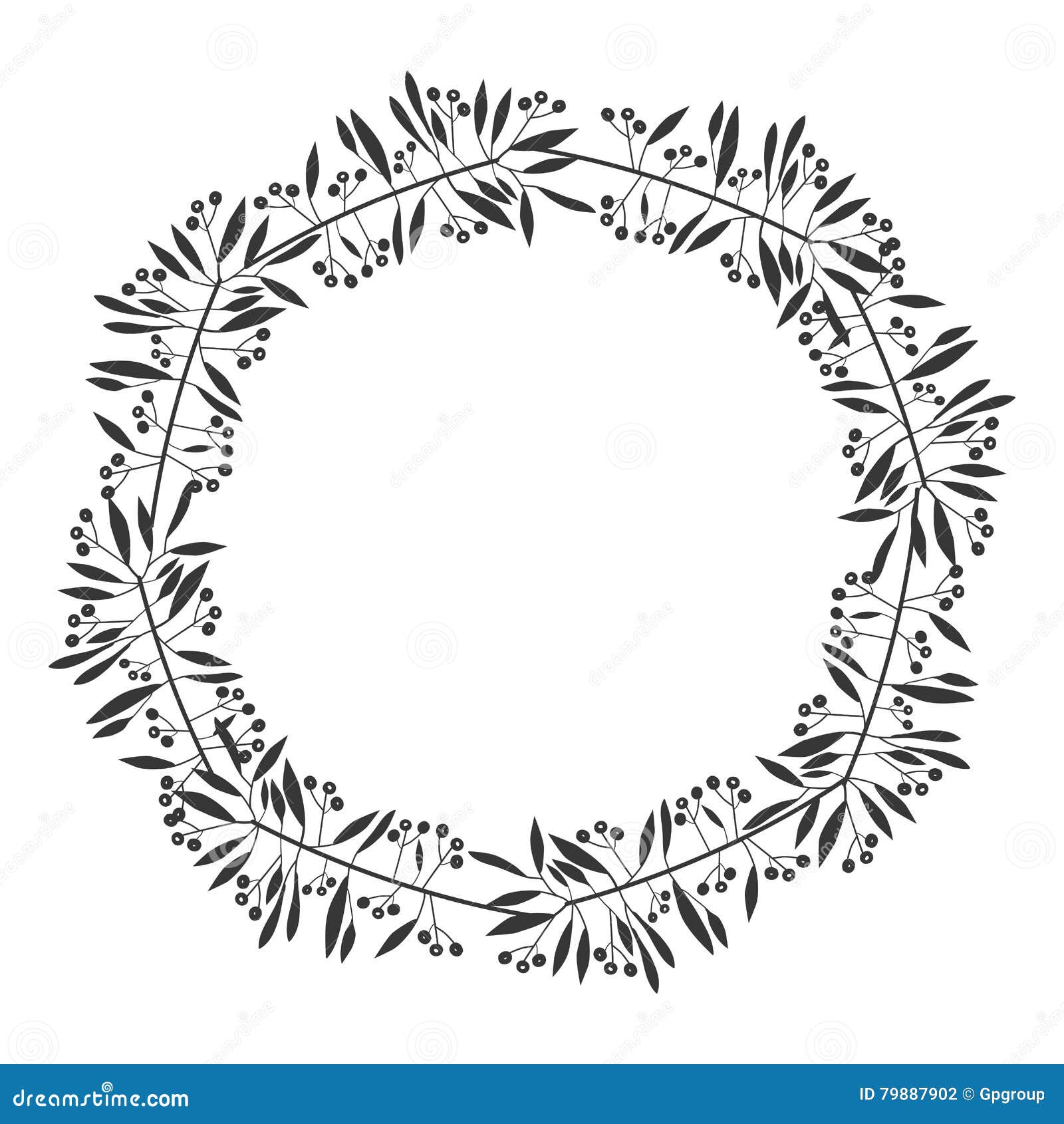 Gray Scale Decorative Octagon Crown Olive Branch Stock Vector ...
