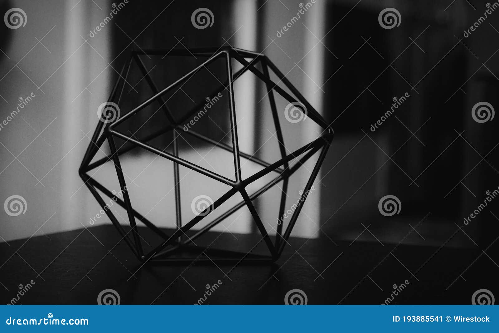 Gray Scale Shallow Focus Shot of a Geometric Metal Shape Stock Image ...