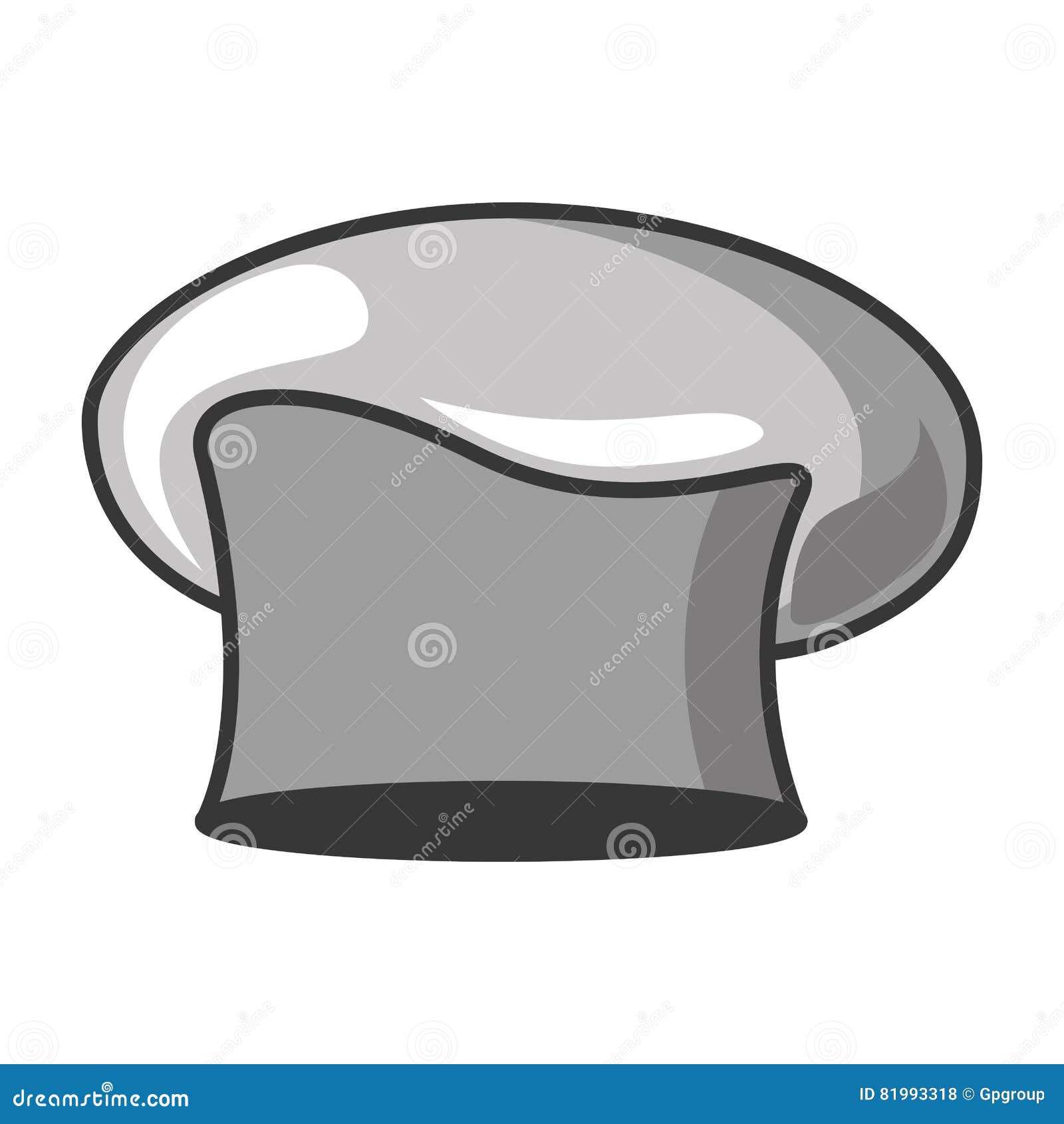 Gray Scale Silhouette with Chefs Hat Stock Illustration - Illustration ...