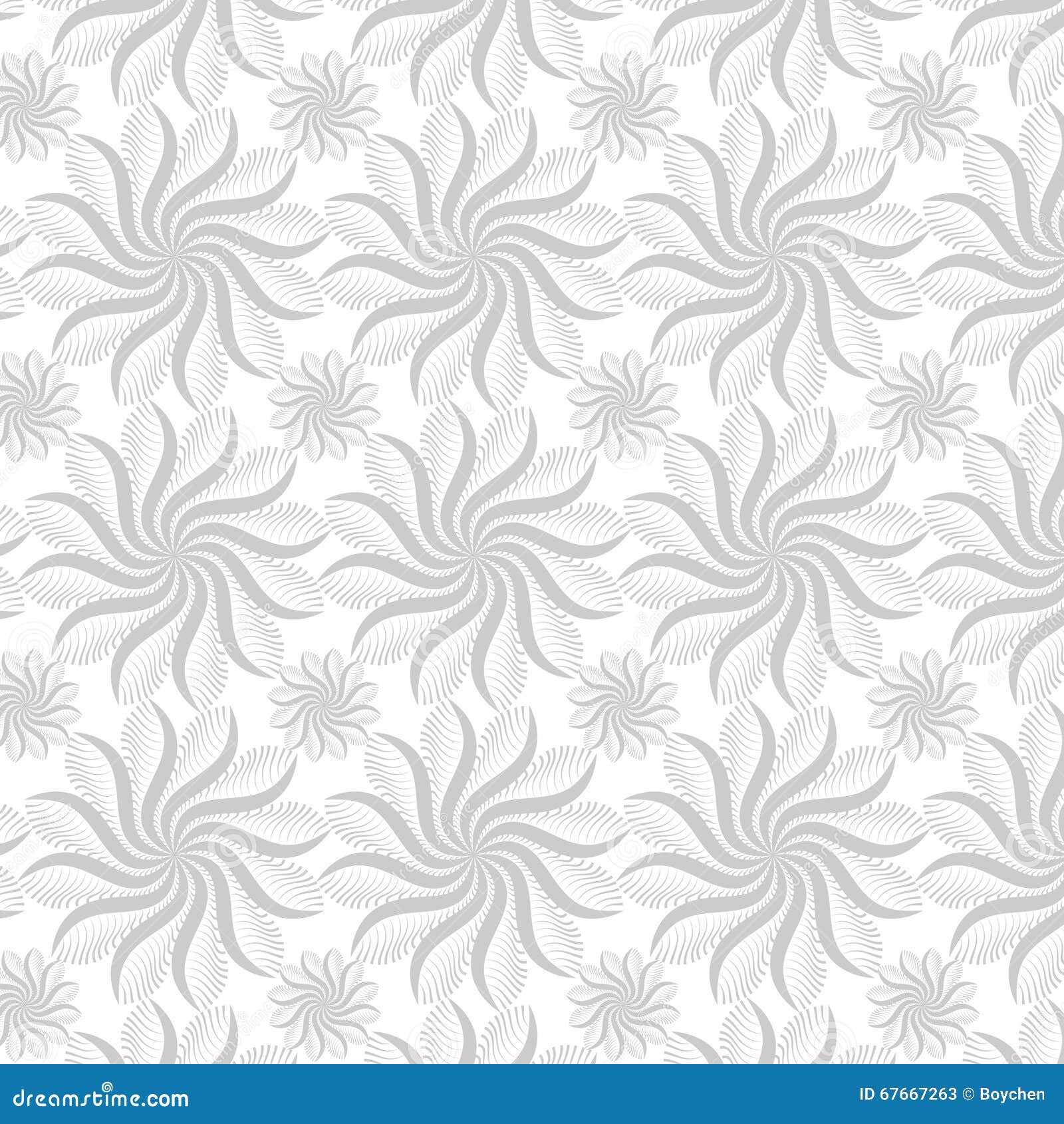 Gray Seamless Pattern with Stylized Flowers. Stock Vector ...