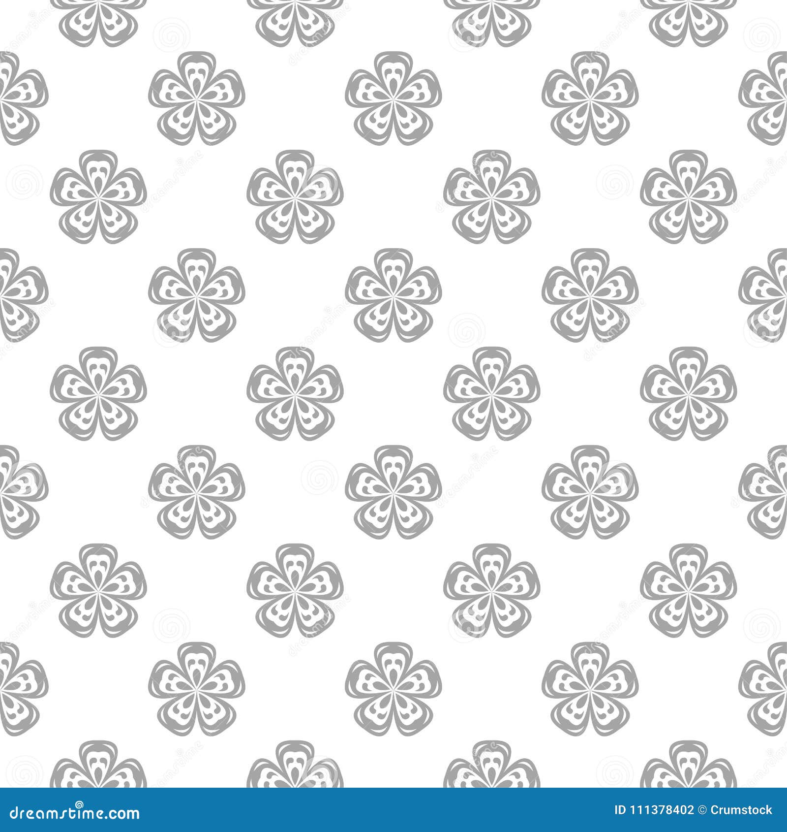 Gray Seamless Pattern on White Background Stock Vector - Illustration ...