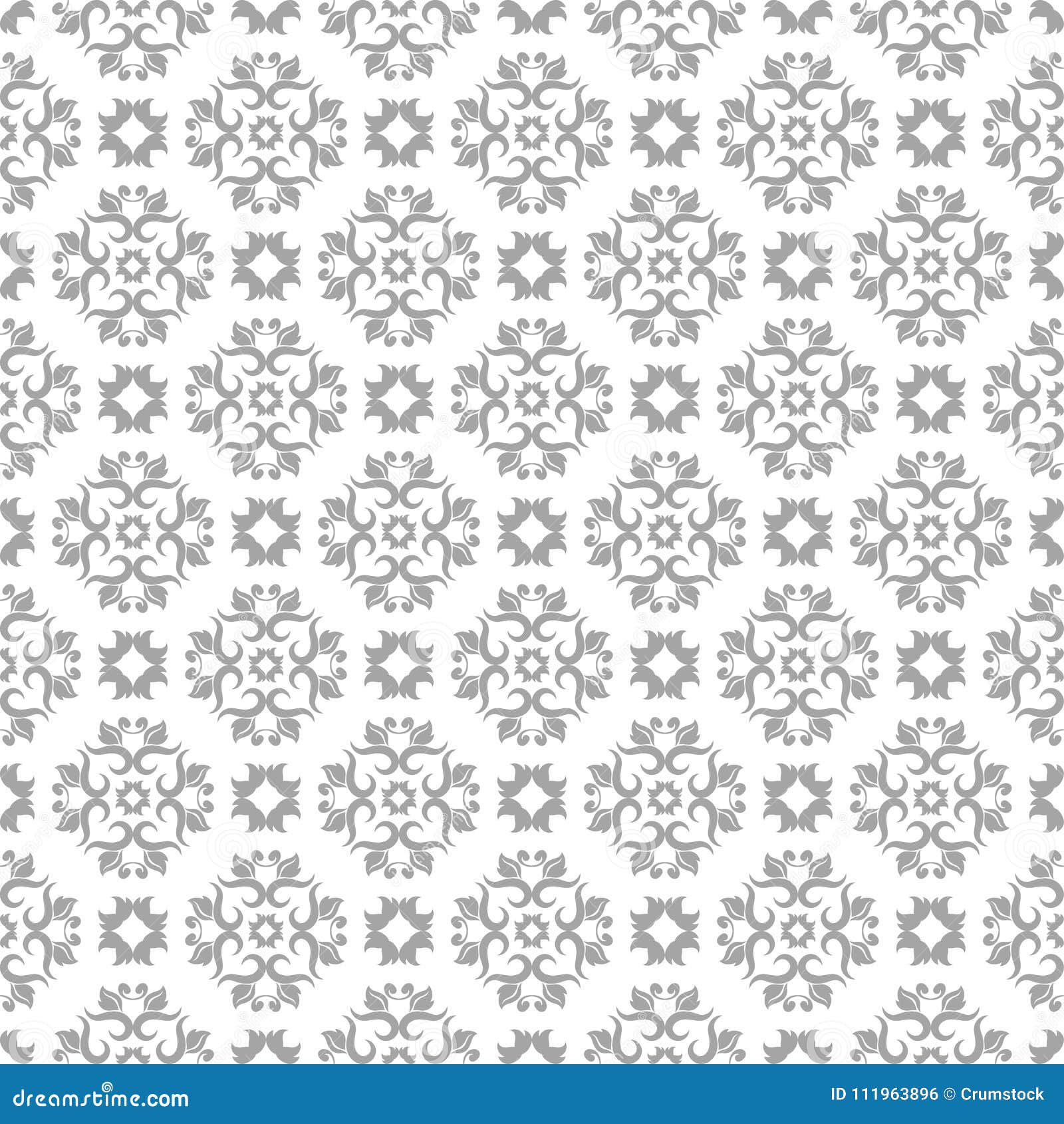 Gray Seamless Pattern on White Background Stock Vector - Illustration ...