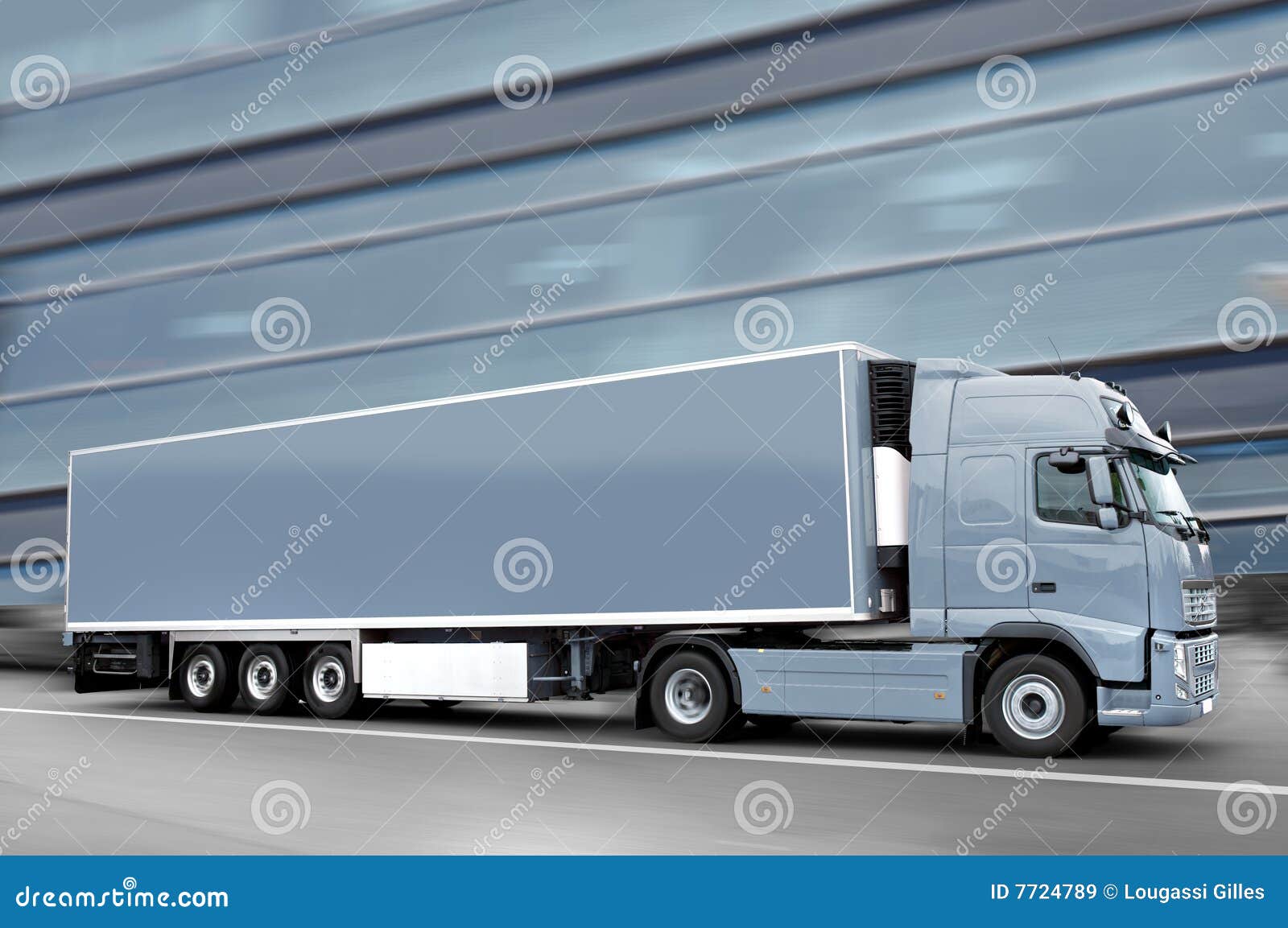 Gray semi truck stock image. Image of semi, speed, automobile - 7724789