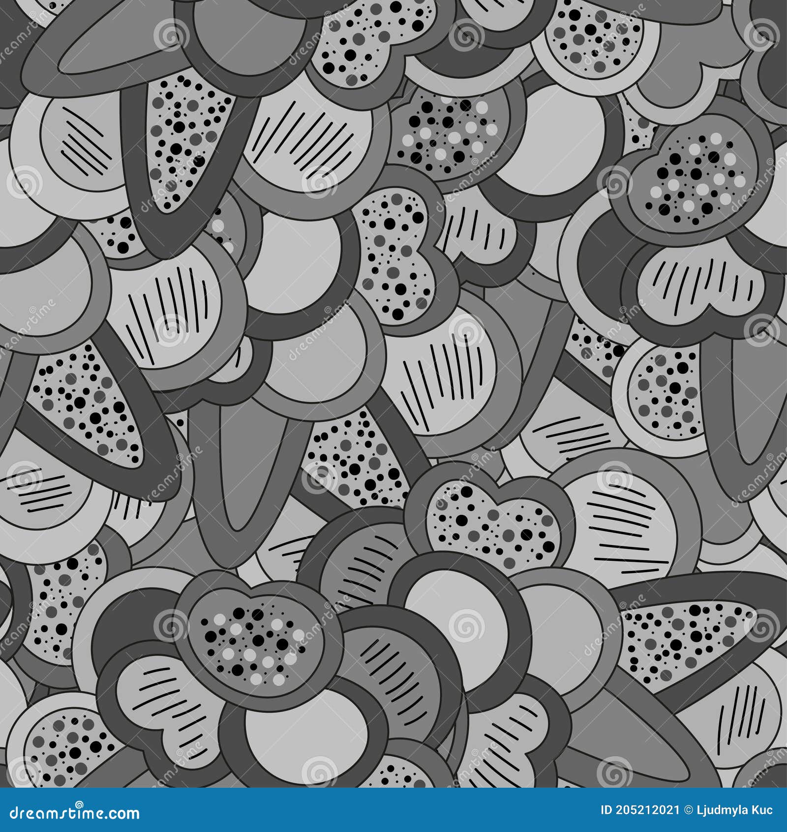 Gray with Semicircles Seamless Pattern Stock Vector - Illustration of ...