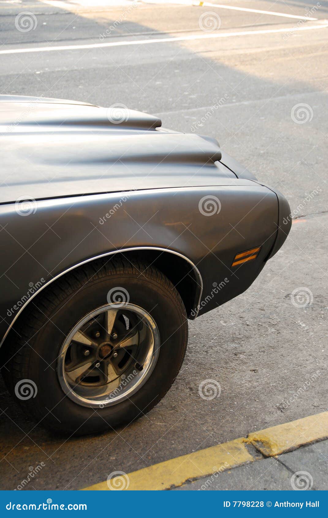 Gray Seventies Muscle Car stock photo. Image of fender - 7798228