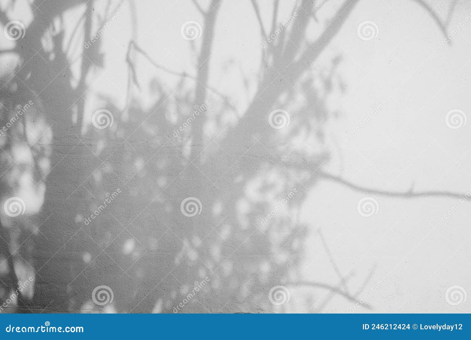 Gray Shadow Of Natural Palm Leaves On A Blue Concrete Textured Wall ...