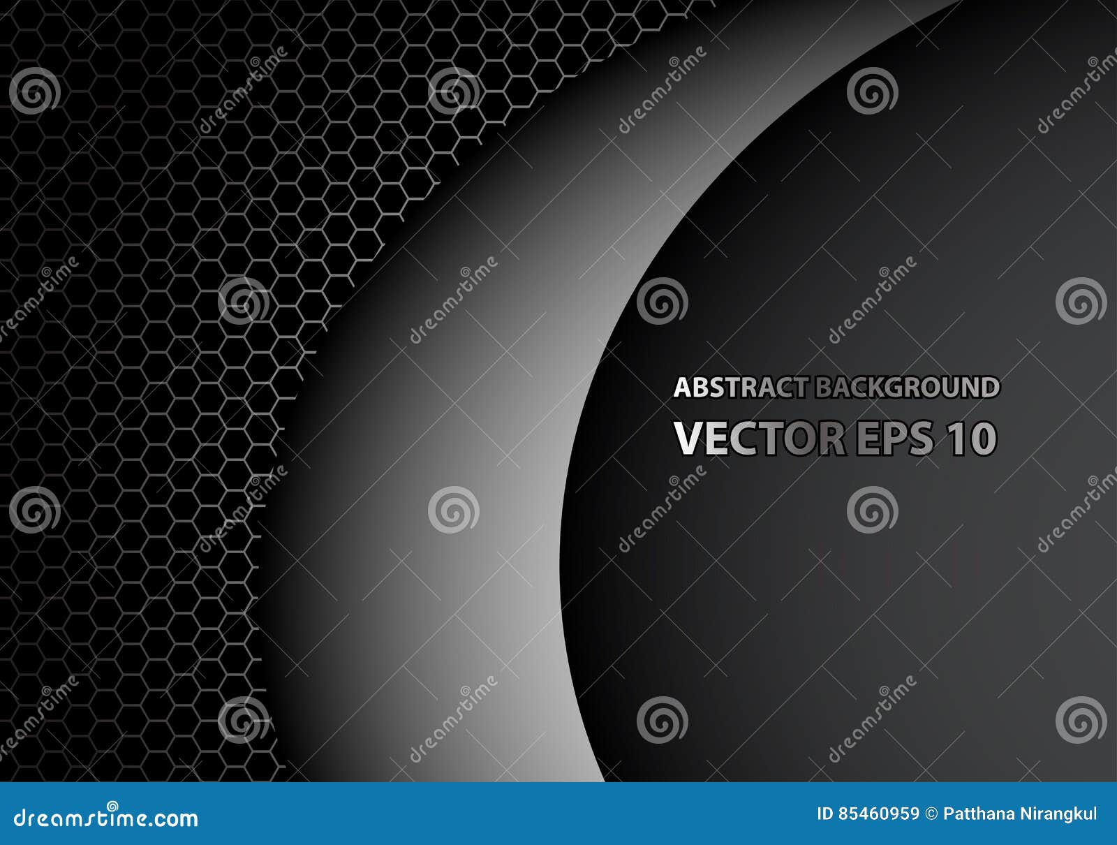 Gray Shape Curve on Gray Hexagon Mesh Design Luxury Modern Background ...