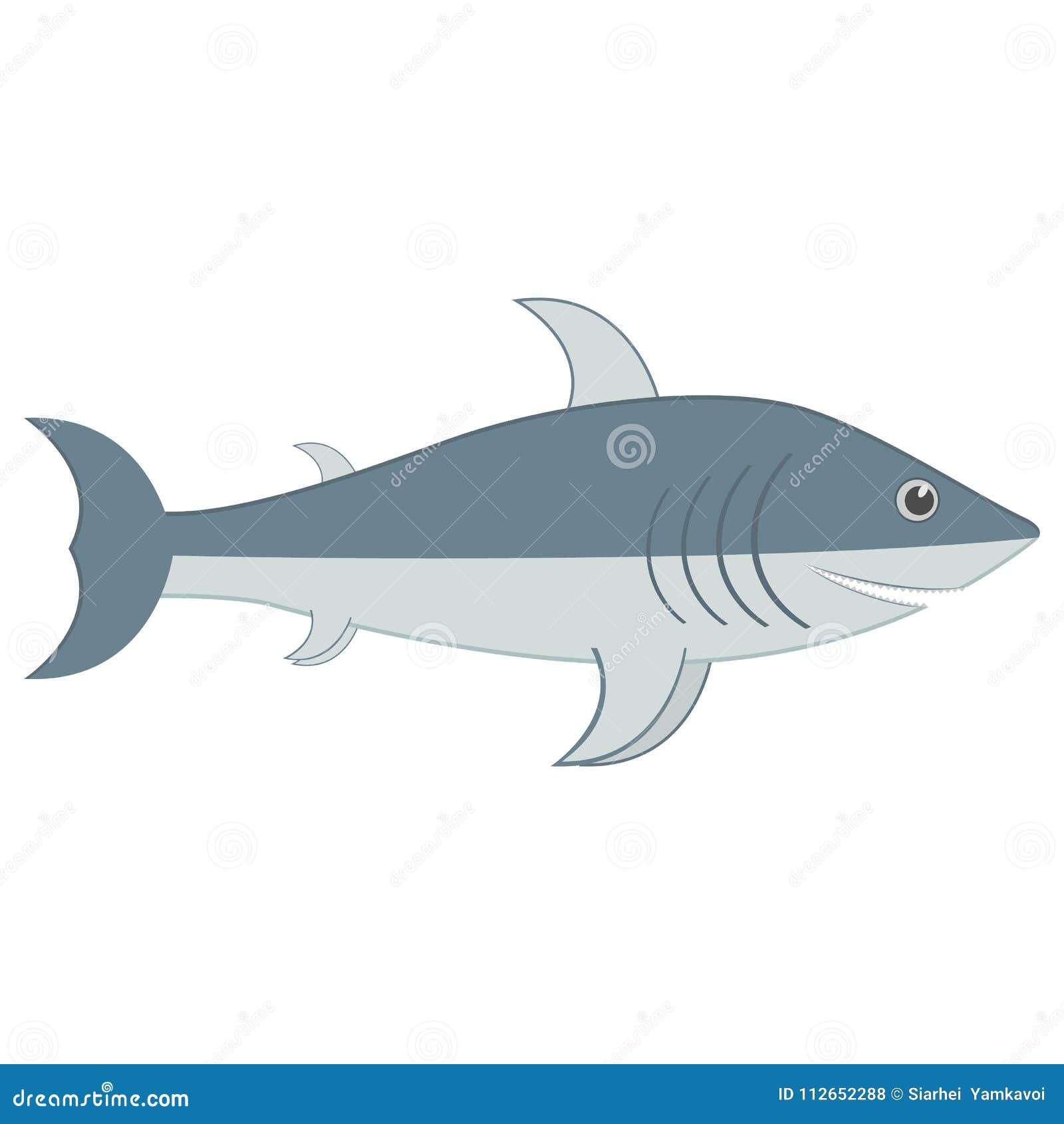 Baby Shark Icon. Simple Cartoon Vector Illustration on White Background ...